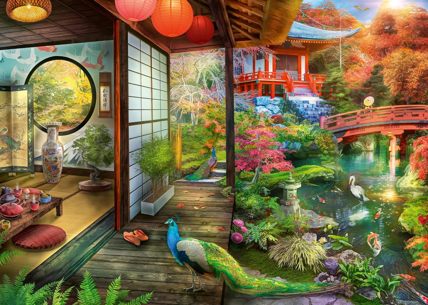 Ravensburger Japanese Garden Teahouse 1000 Piece Jigsaw Puzzle for ...