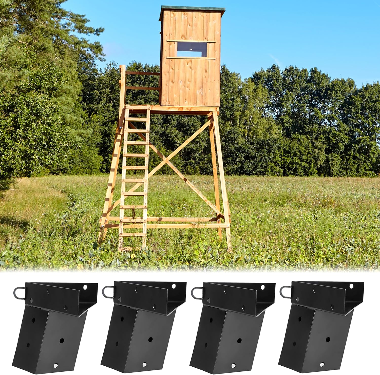 Amazon.com : Iron Forge Tools Deer Stand Brackets, 4x4 Inch Black ...