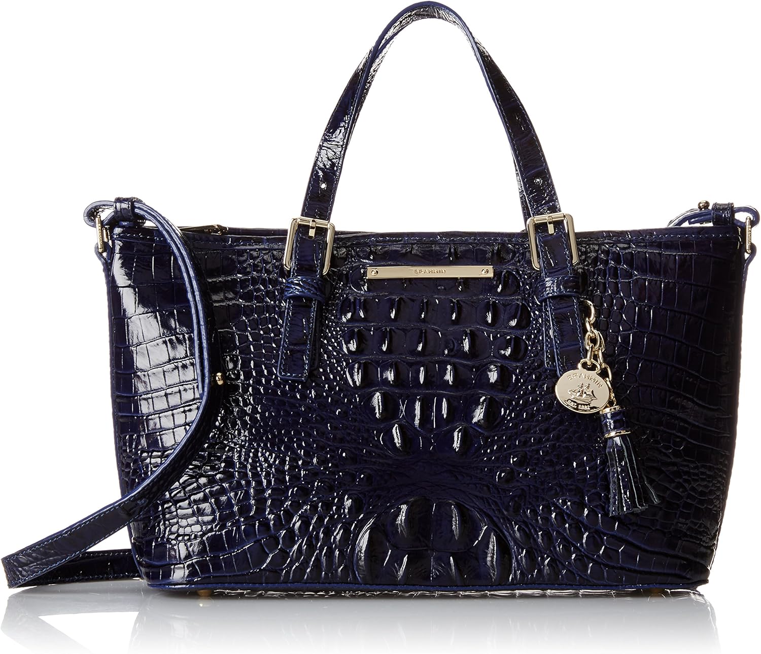 Brahmin Mini Asher Convertible Top Handle Bag, Ink, One Size: Handbags ...