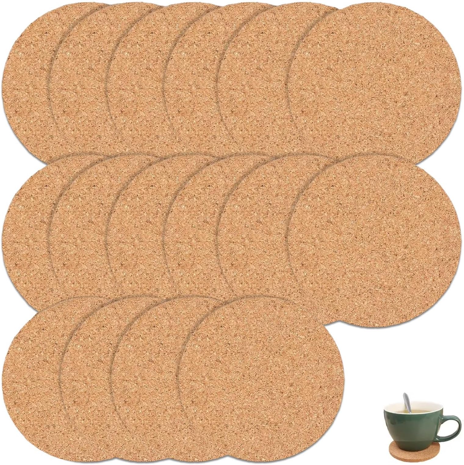 Plain Round Real Cork Coasters (50) : Amazon.co.uk: Home & Kitchen