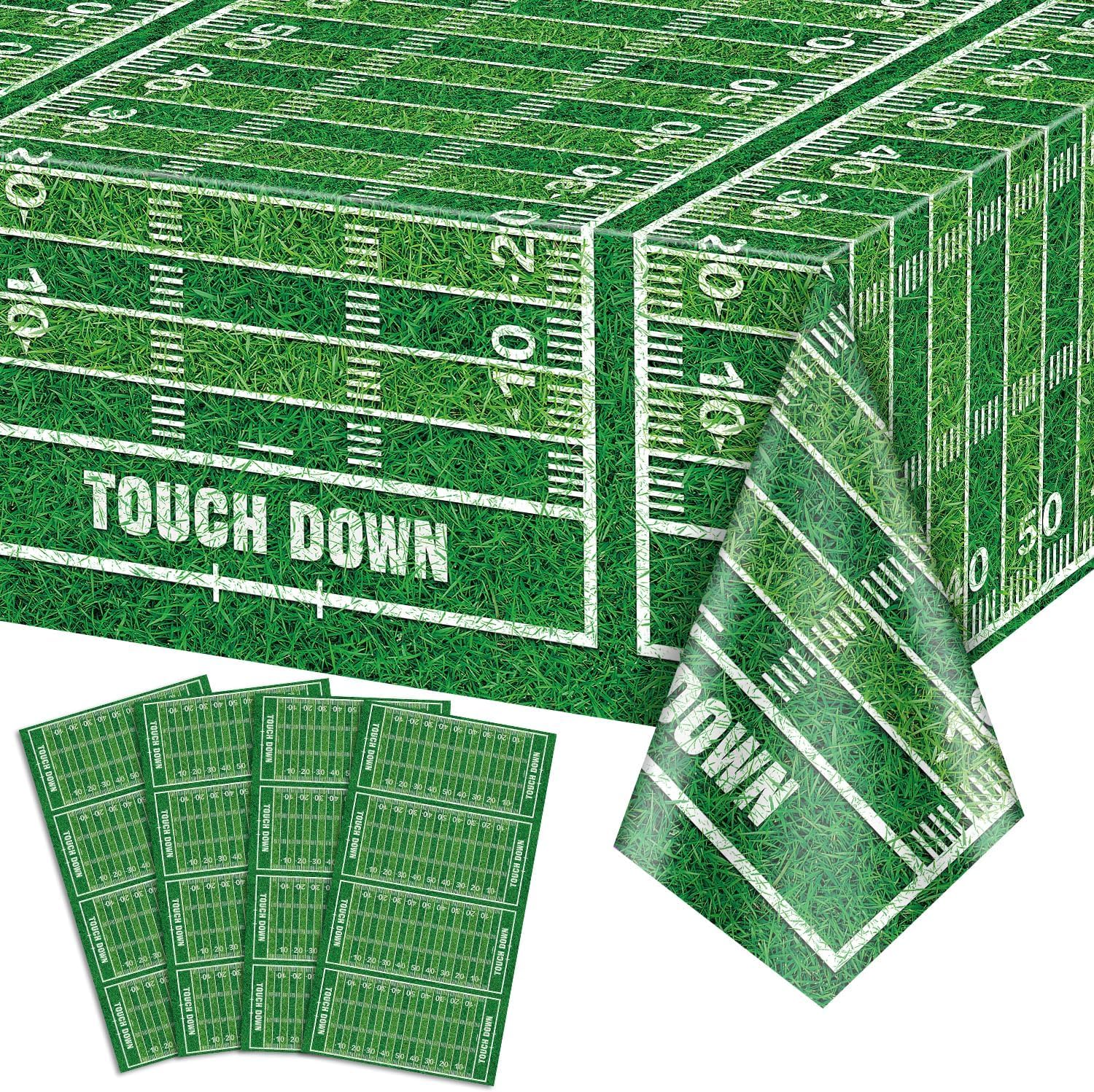 4 Pcs Football Tablecloth Football Party Decorations Plastic Touchdown ...