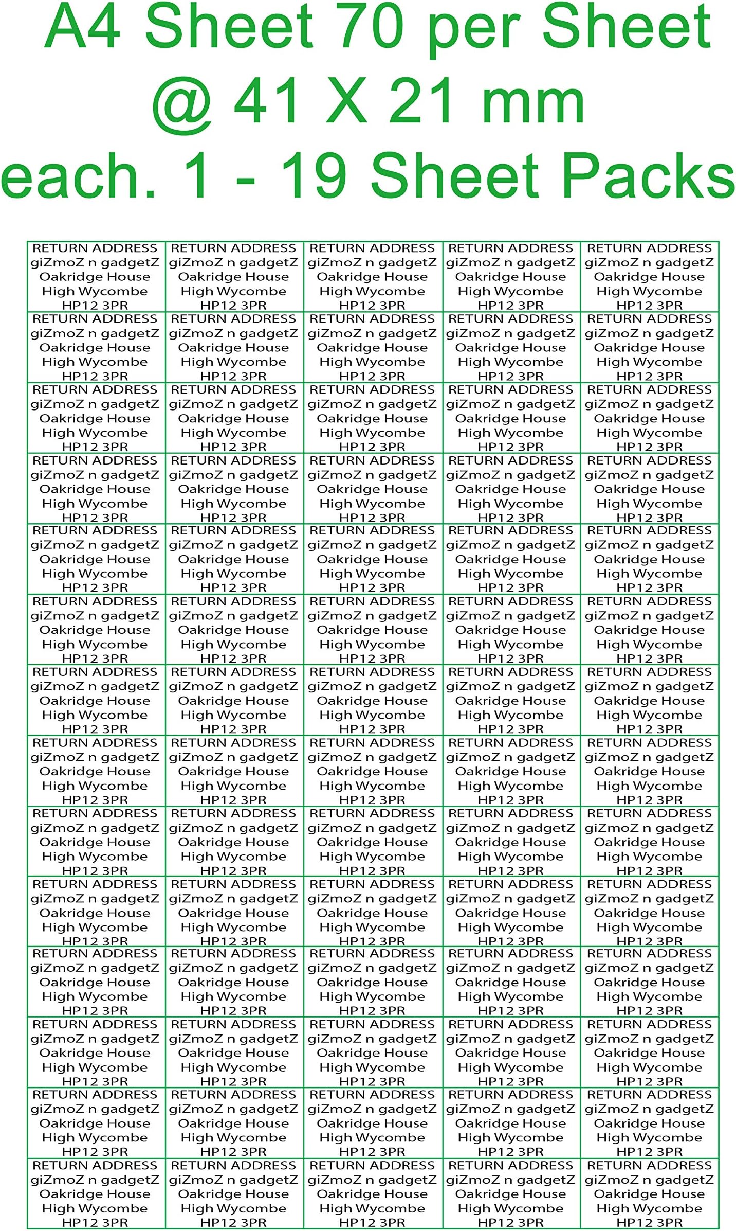 520 Customised 40.8 x 21mm per Sticker Return Address Labels Self ...