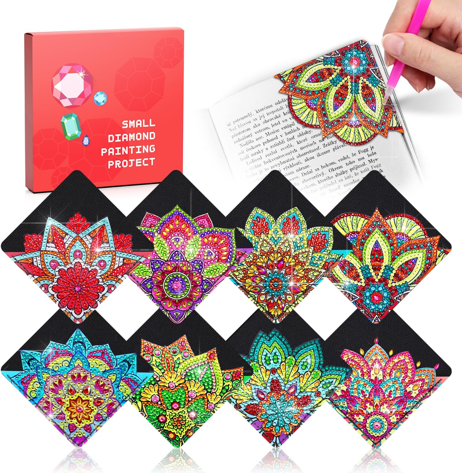 Amazon.com: Fennoral 4 PCS Diamonds Bookmark Kits for Adults Kids ...