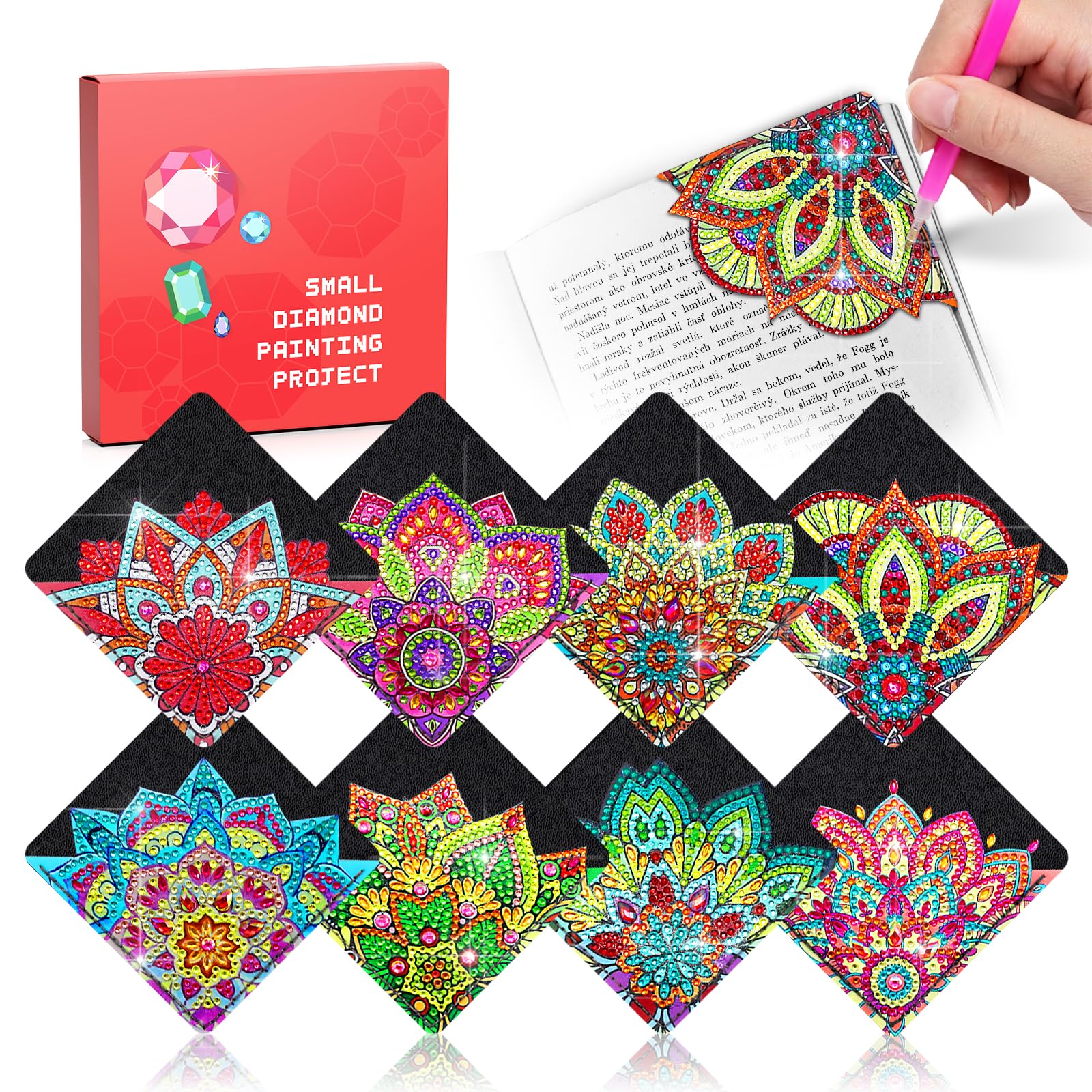 Amazon.com: 8 Pcs Diamond Art Painting Bookmarks Kit for Adult, DIY ...