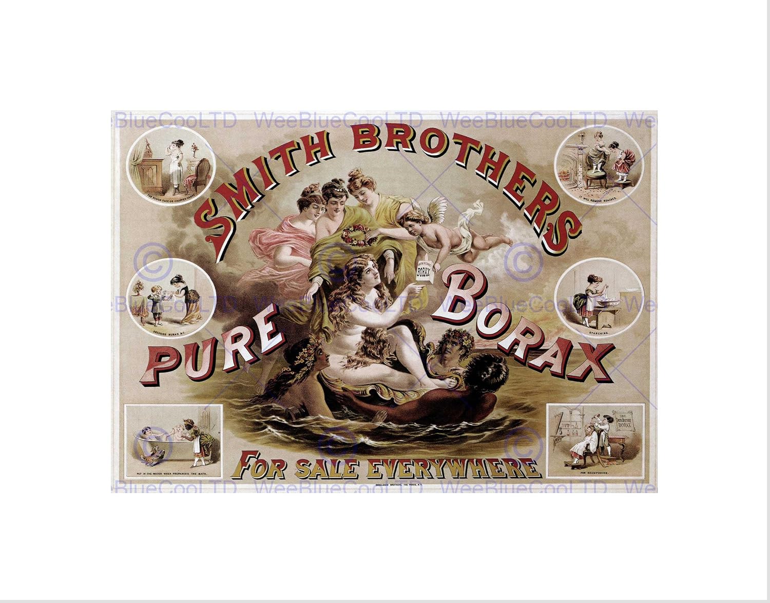 Amazon.com: BORAX SMITH USA CHERUB VINTAGE ADVERT RETRO WALL ART PRINT ...