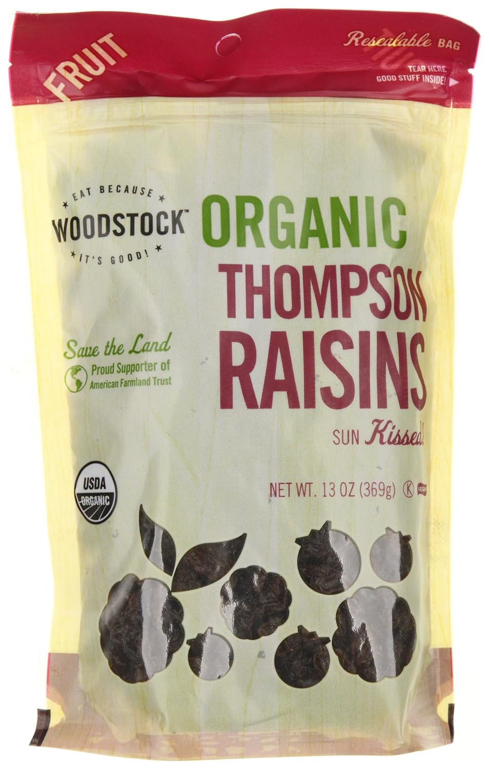 Amazon.com: Woodstock Organic Thompson Raisins - Case of 8 - 13 oz ...