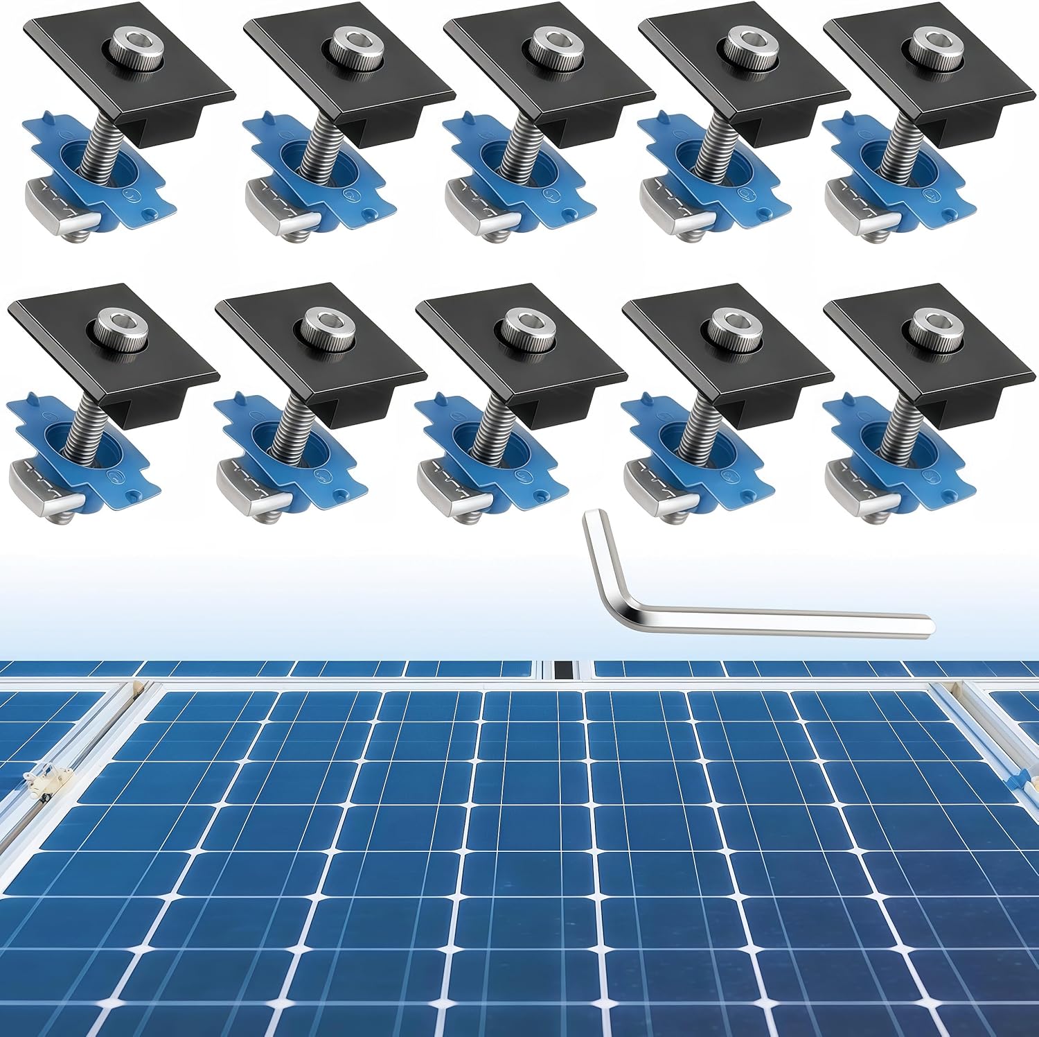 Amazon.com: 10Pcs Solar Panels Mid Clamps Fit for Unistrut Aluminium ...
