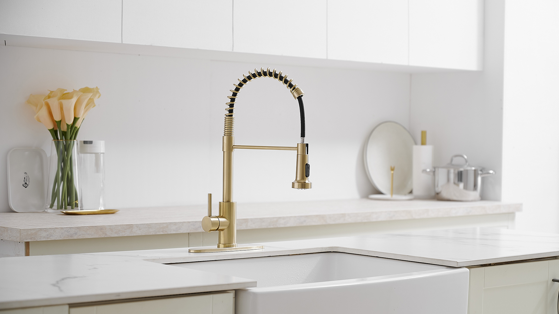 Watch VOTON Kitchen Faucets with Pull Out Sprayer Commercial Spring ...