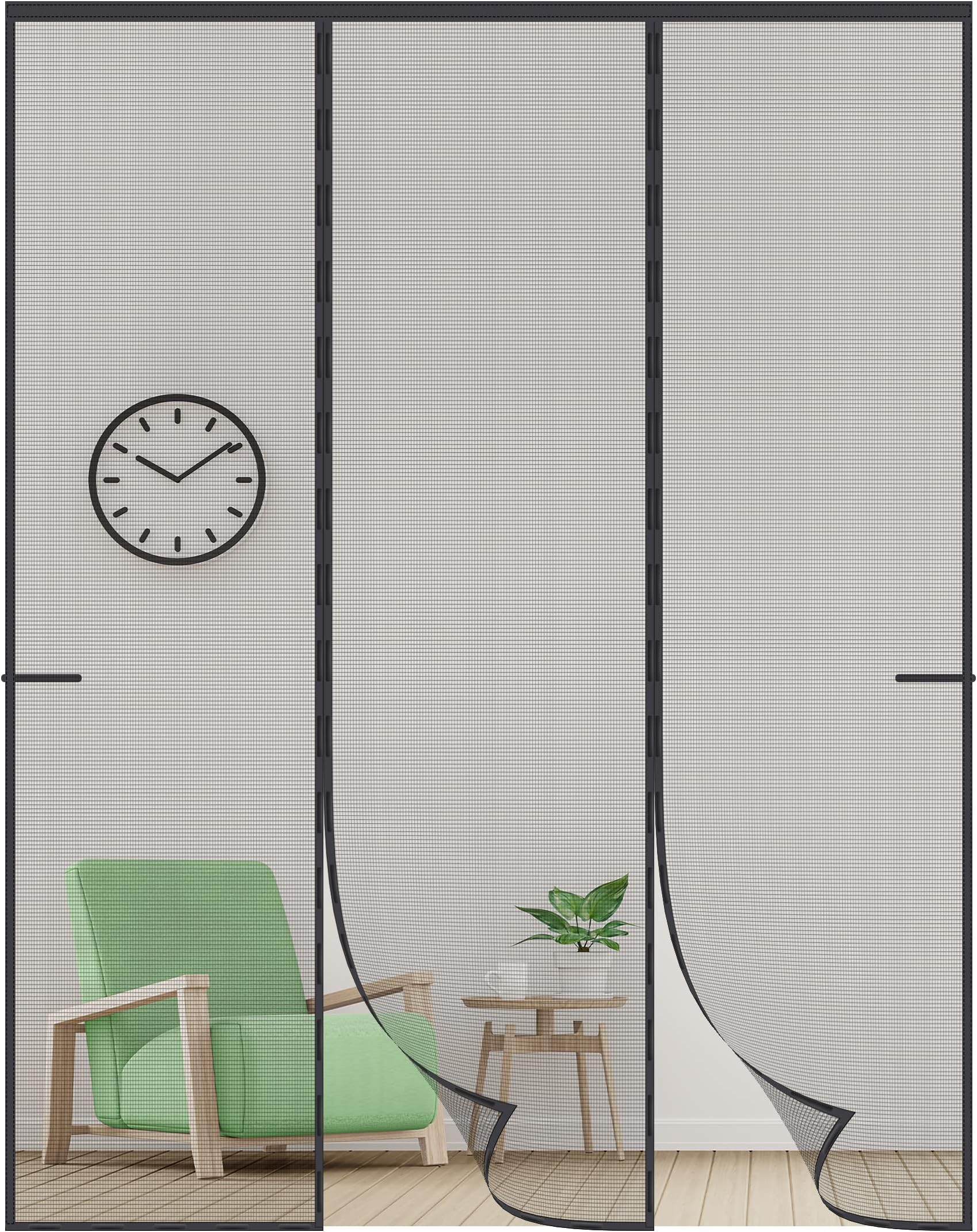 Magic Mesh Double Door- Hands Free Magnetic Screen Door, Fits French ...