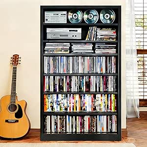 Amazon.com: YILFANA Metal DVD Storage Cabinet, 7 Tier Tall Media ...