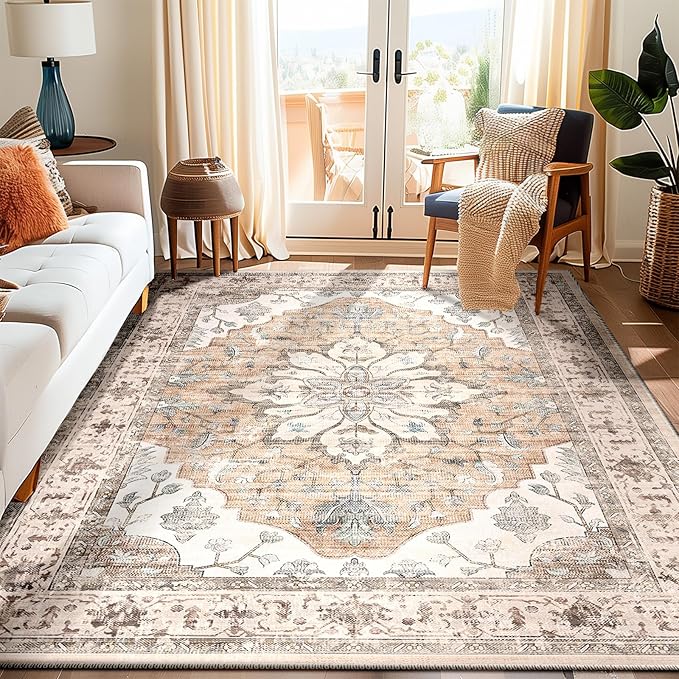 Amazon.com: RELEANY 5x7 Area Rugs 5x7, Washable Rug, Non-Slip, Rugs for ...