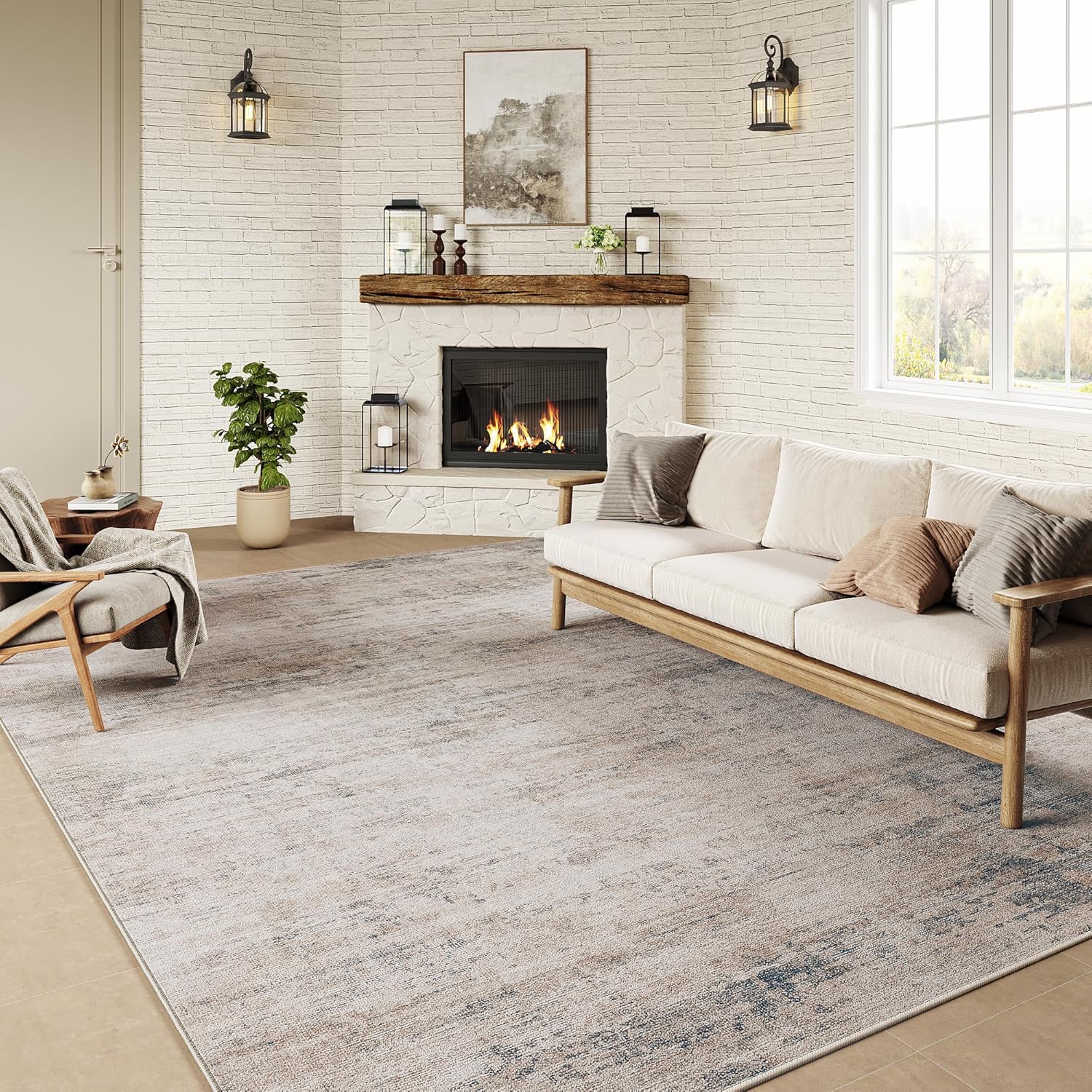 Amazon.com: HUGEAR 9x12 Rugs Machine Washable Gray Hallway Large Area ...