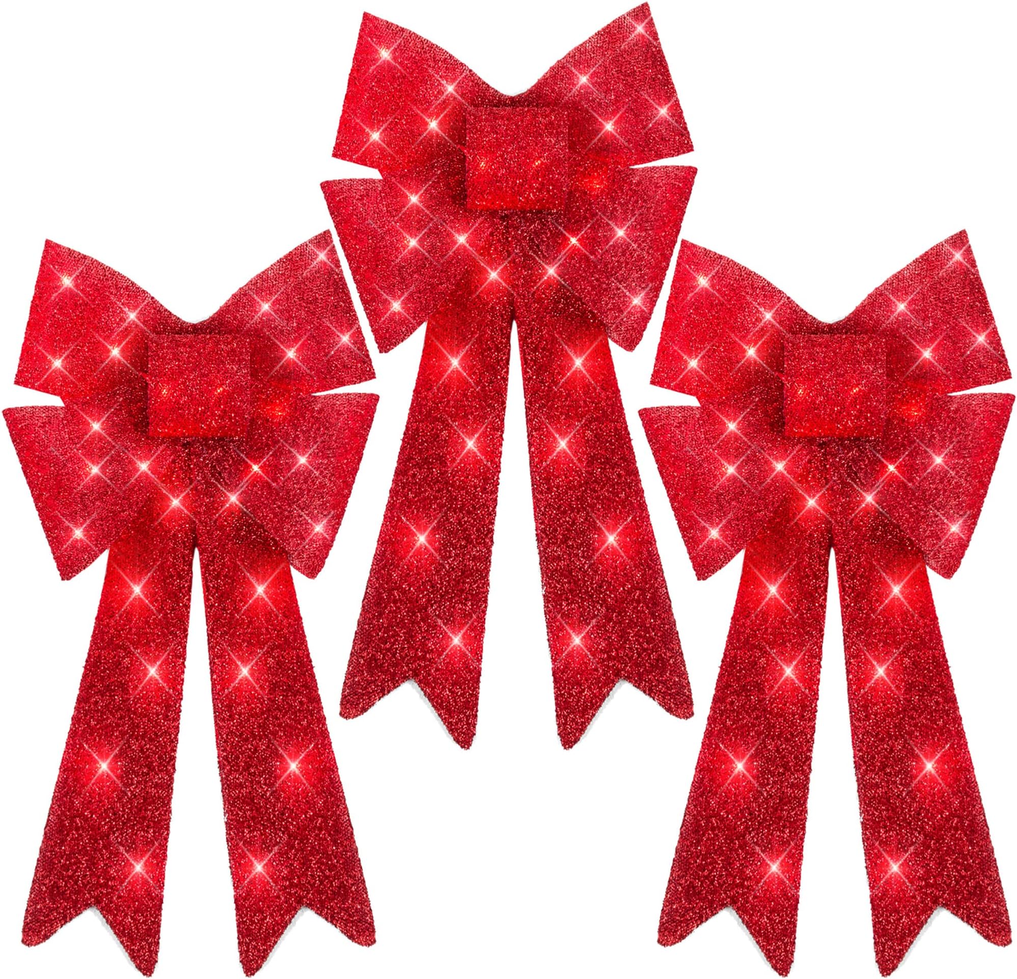 Amazon.com: 13 FT Christmas Bows Fence Decoration, 140LED Lighted Large ...