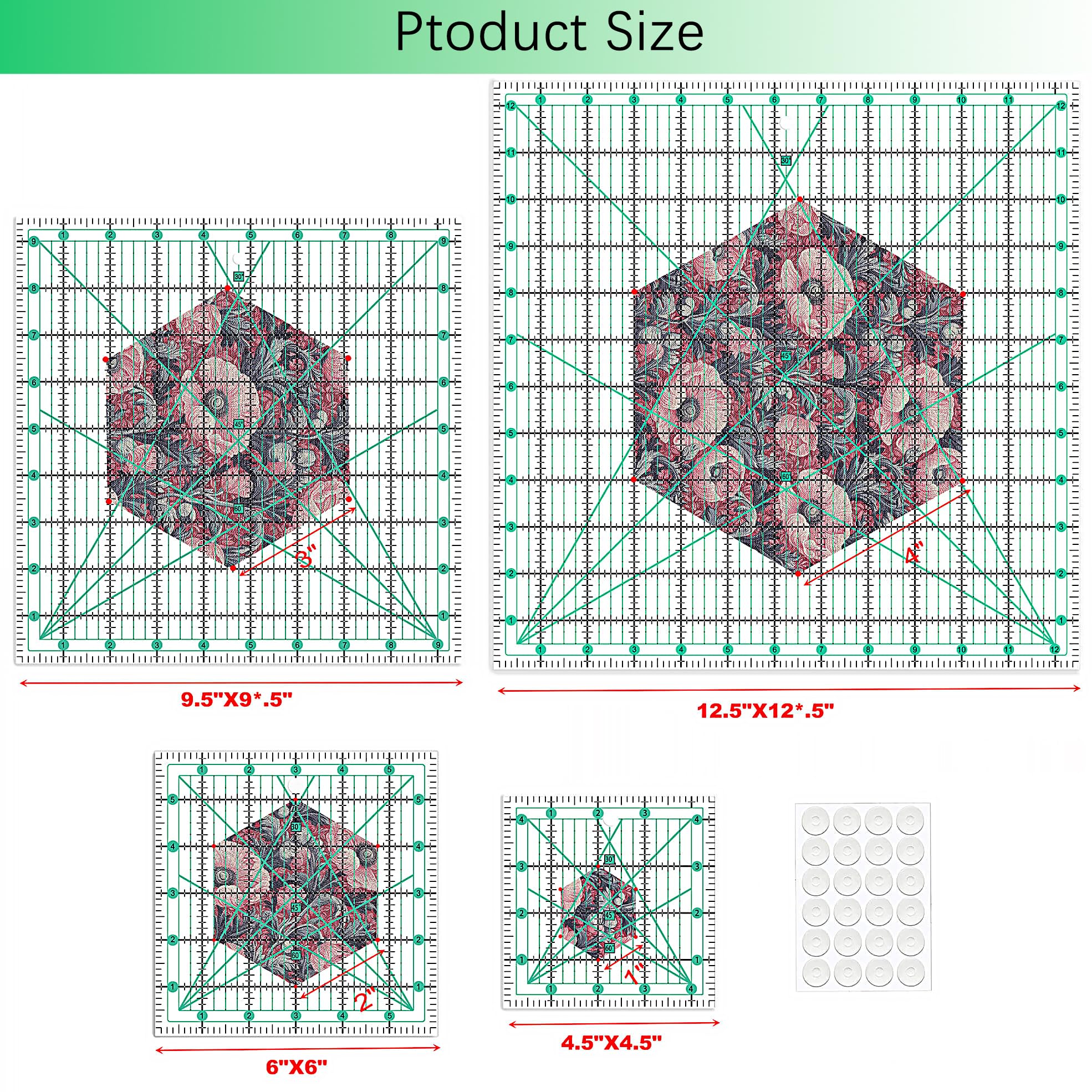 Snapklik.com : 4 Pack Quilting Rulers, Clear Acrylic Square Quilting ...