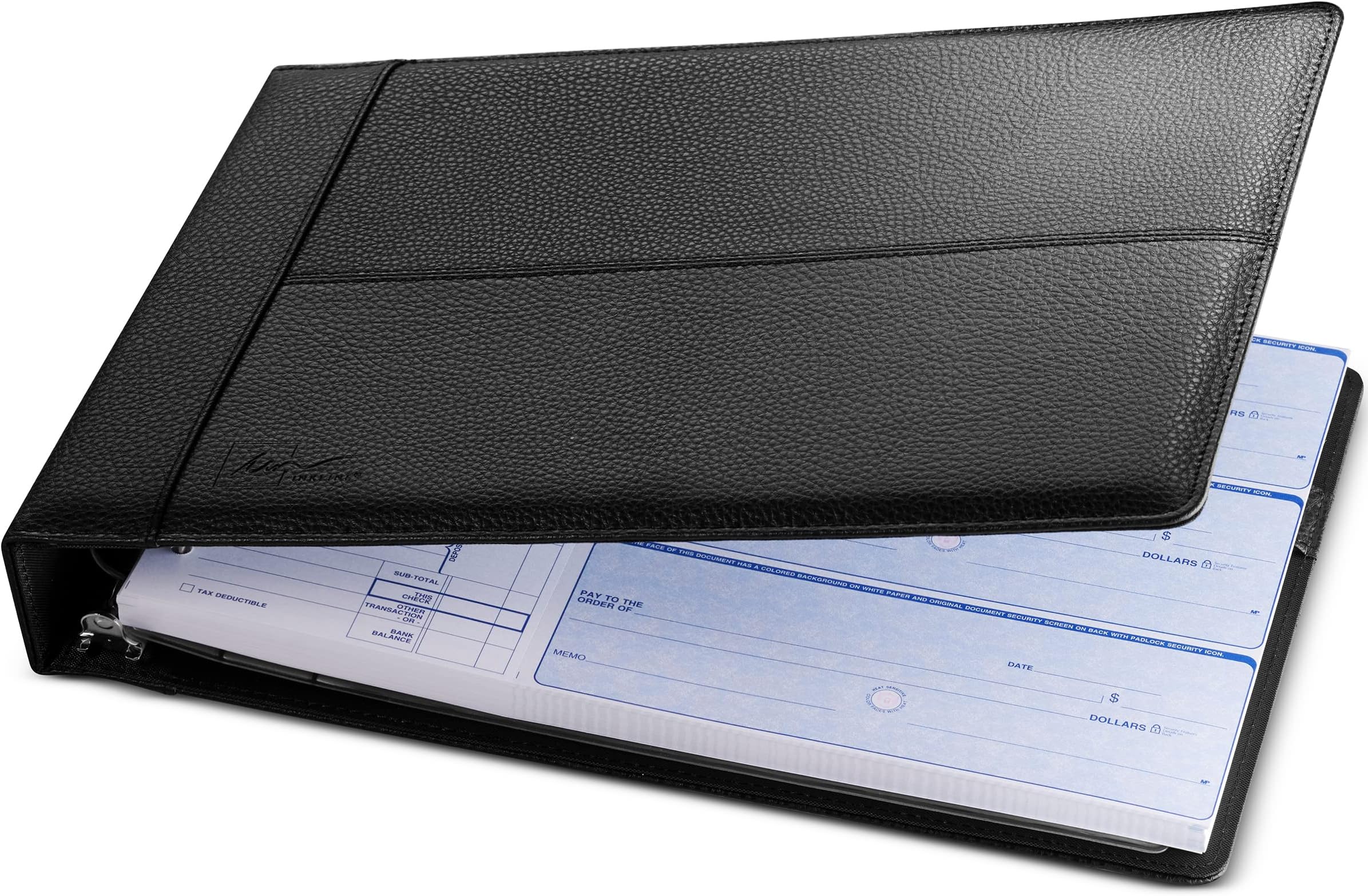 Amazon.com : Executive Business Check Binder PU Leather 7 Ring ...