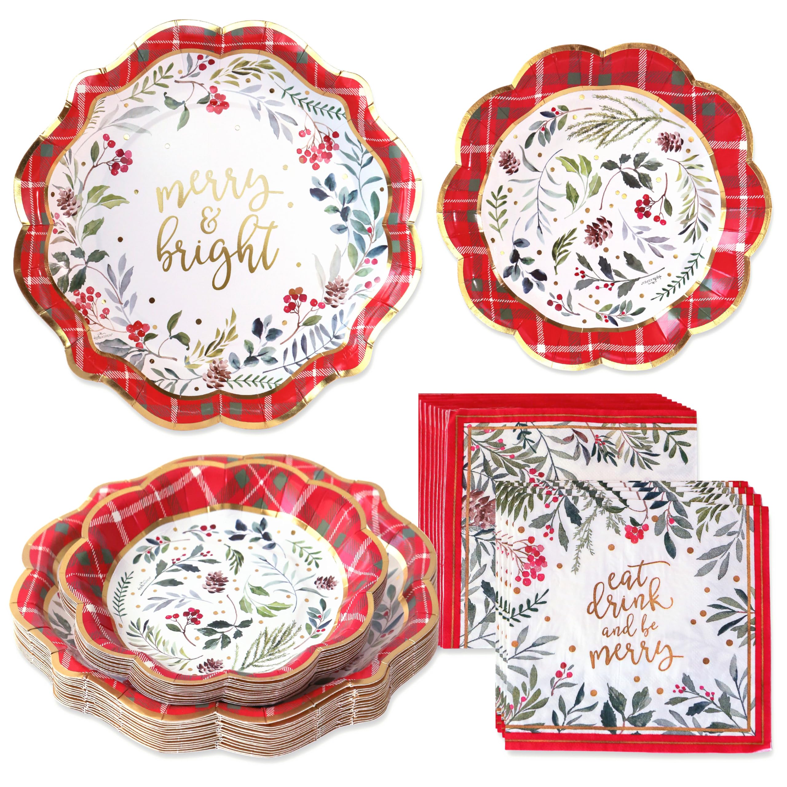 Amazon.com: Kate Aspen 62pc Christmas Tableware Set Holiday Dinner ...