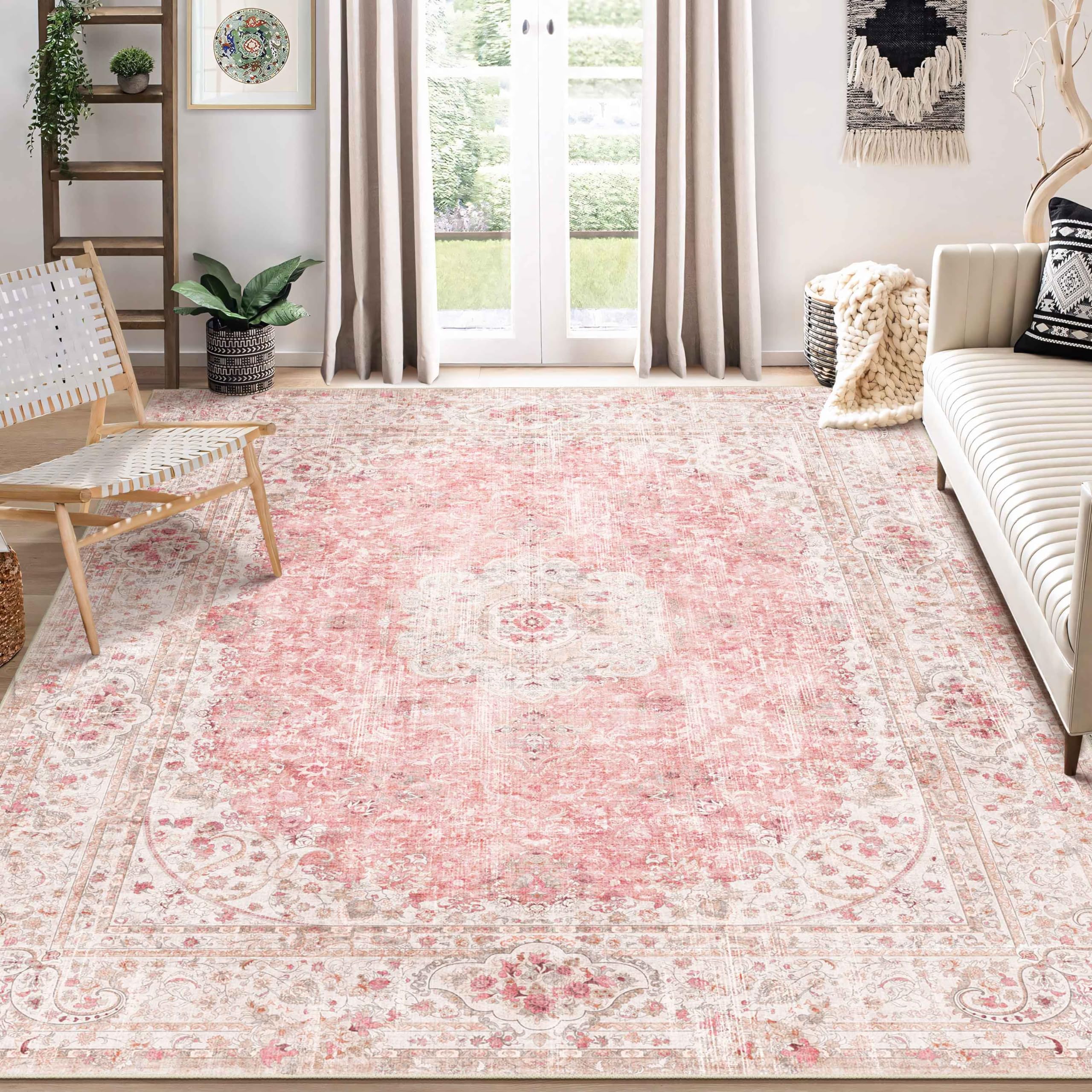 Amazon.com: Castage 8x10 Area Rugs Washable,Pink Rug for Living Room ...