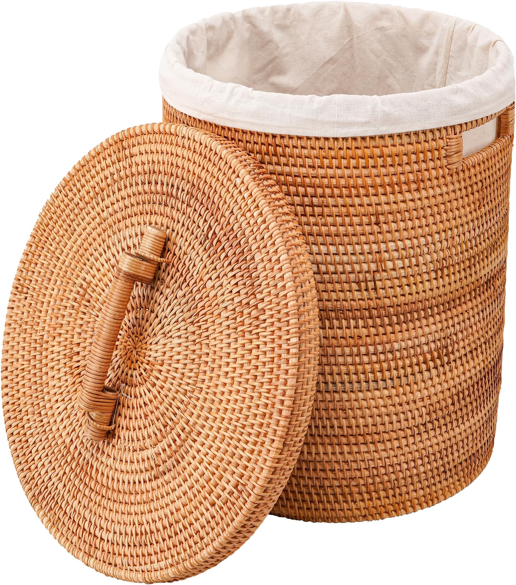Amazon.com: KOUBOO - La Jolla Round Rattan Clothes Hamper with ...