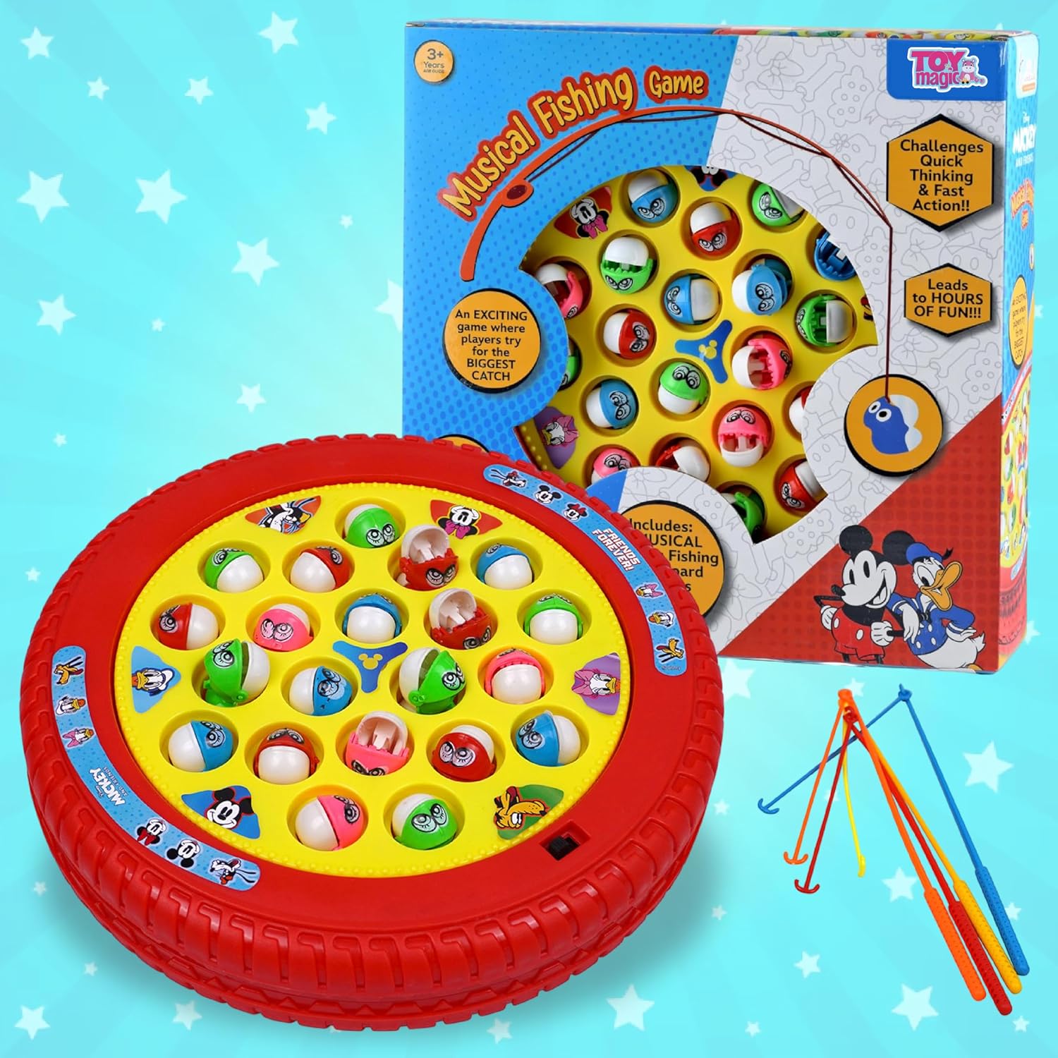 Buy ToyMagic Mickey Fishing Game Toy Set with Rotating Board|Music On ...