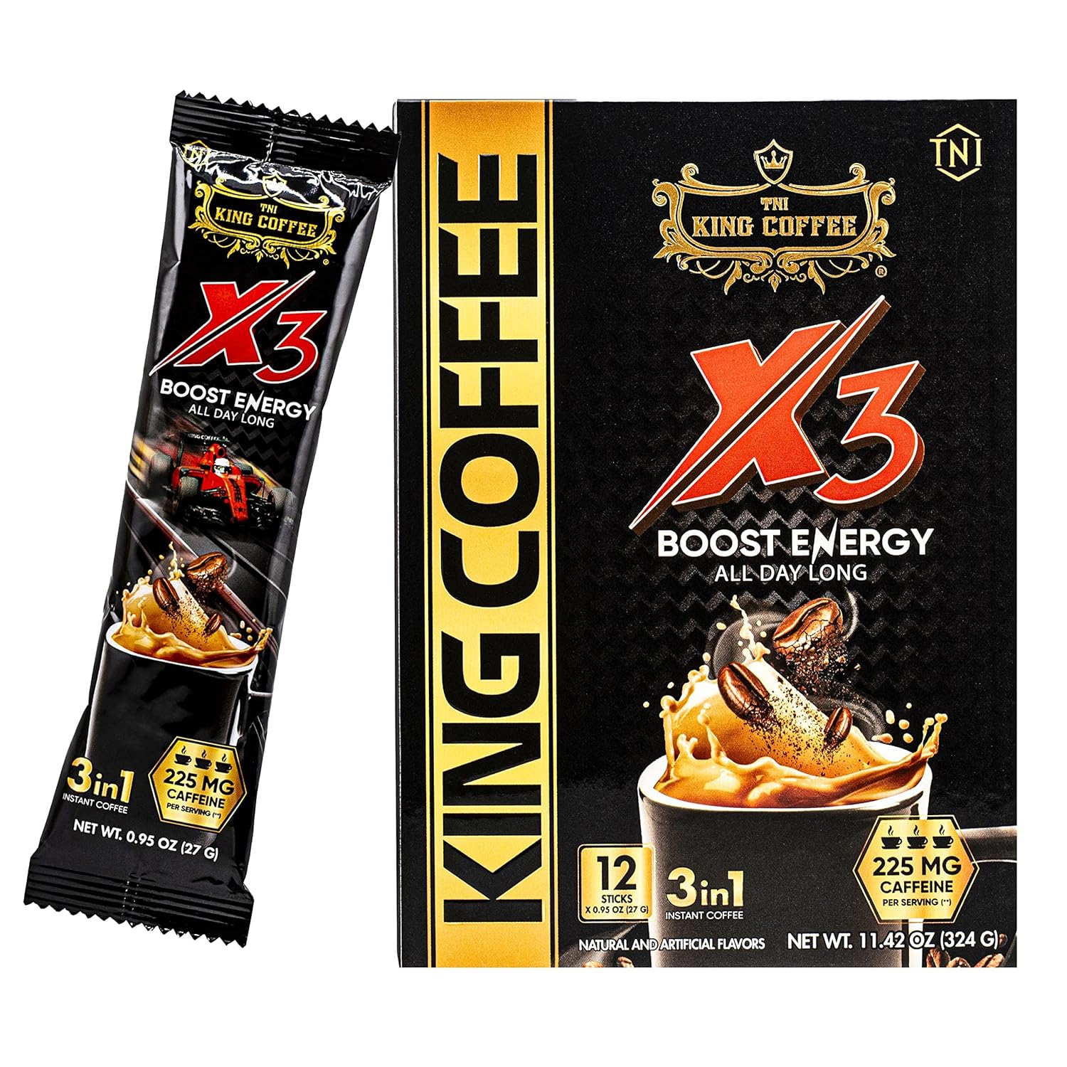 Amazon.com : King Coffee 3in1 X3 Instant Vietnamese Coffee Packets, Box ...