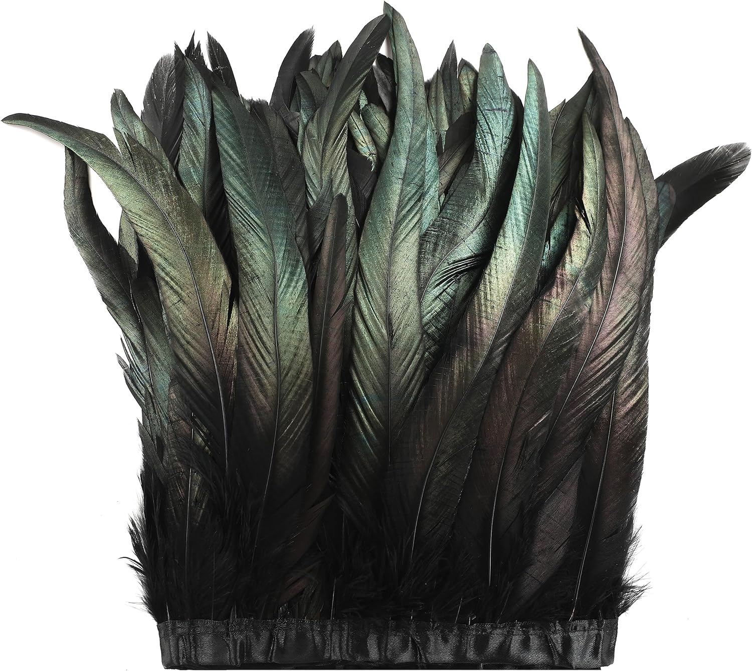 Amazon.com: Holmgren Black Rooster Feather Trim - 10-12inch 2 Yards ...