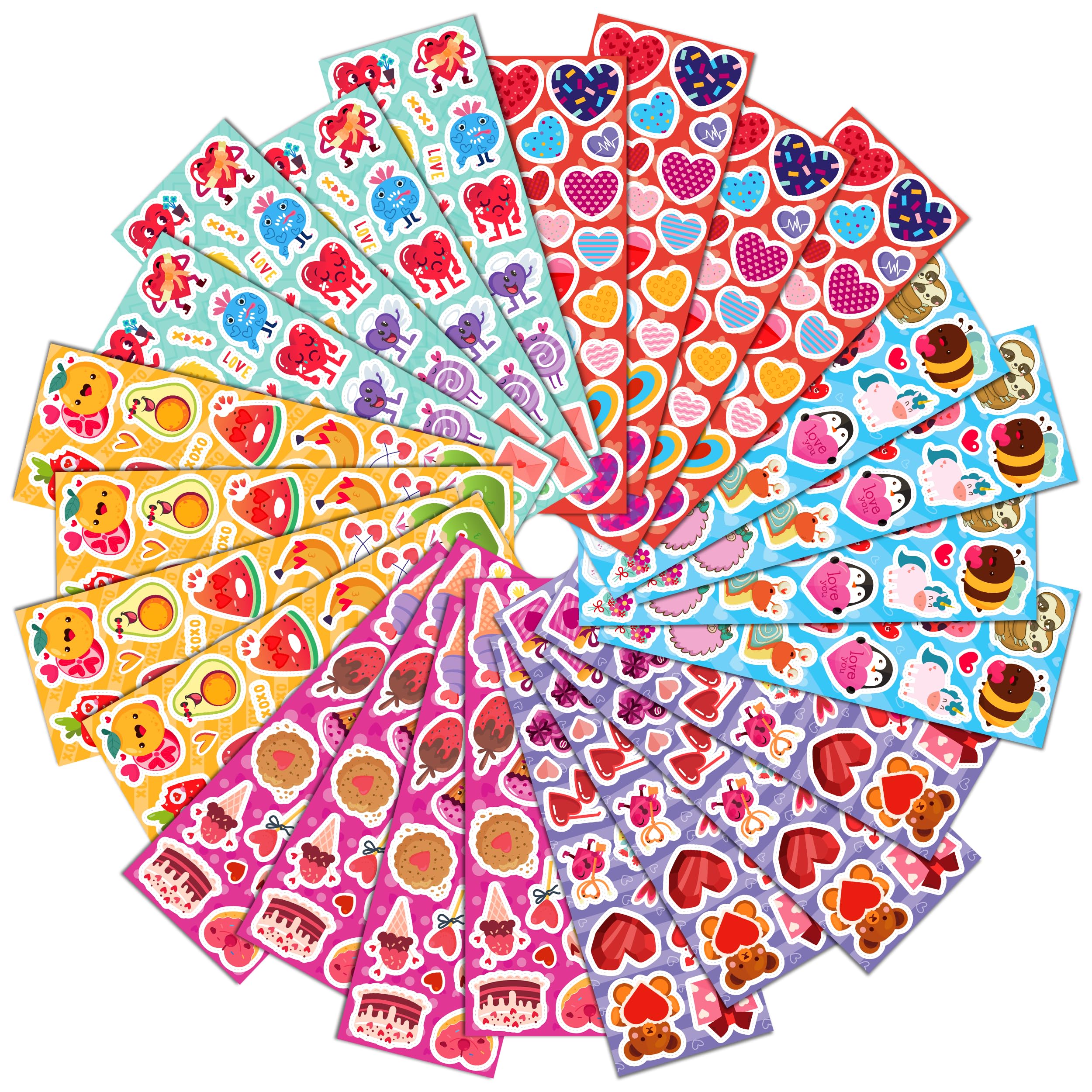 Amazon.com: LINAYE 900PCS Valentines Day Stickers for Kids Classroom ...