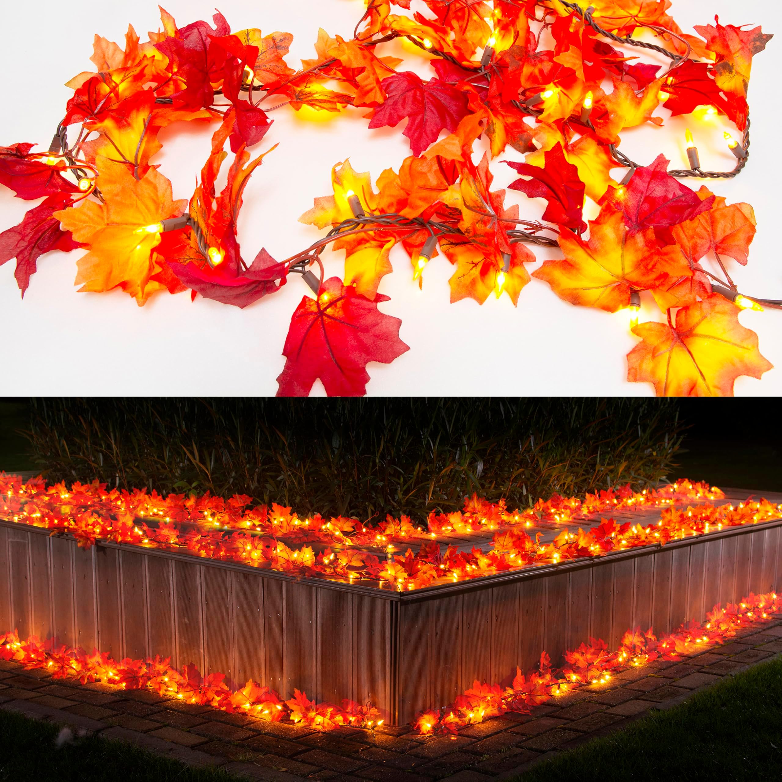 Amazon.com: Thanksgiving Decorations for Home Lighted Fall Leaves ...