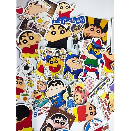Sticker Fever 3M Vinyl 25 Cute Shinchan Laptop Stickers for Cartoon ...