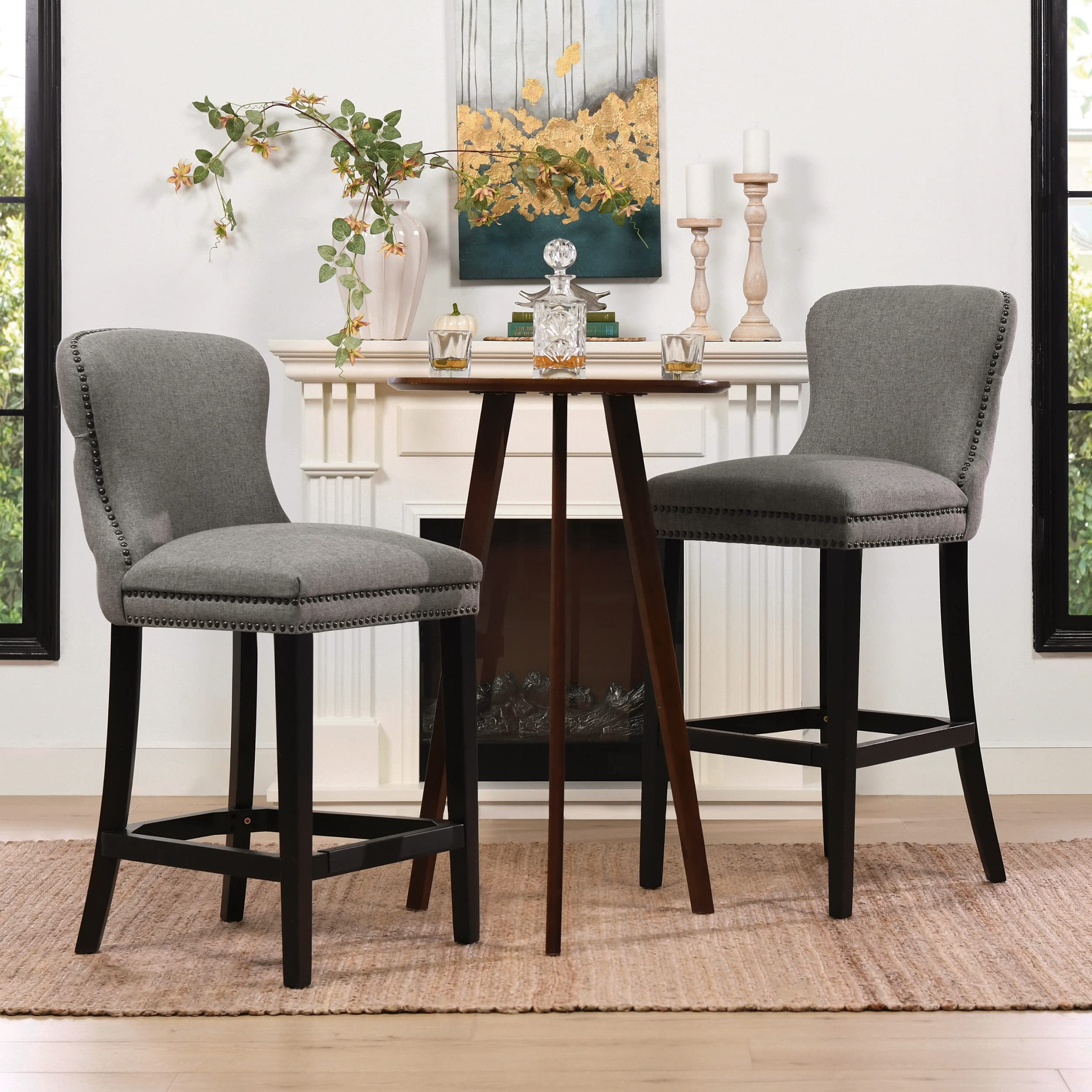 Jennifer Taylor Home Solano 28” Upholstered Armless Counter Height Bar ...