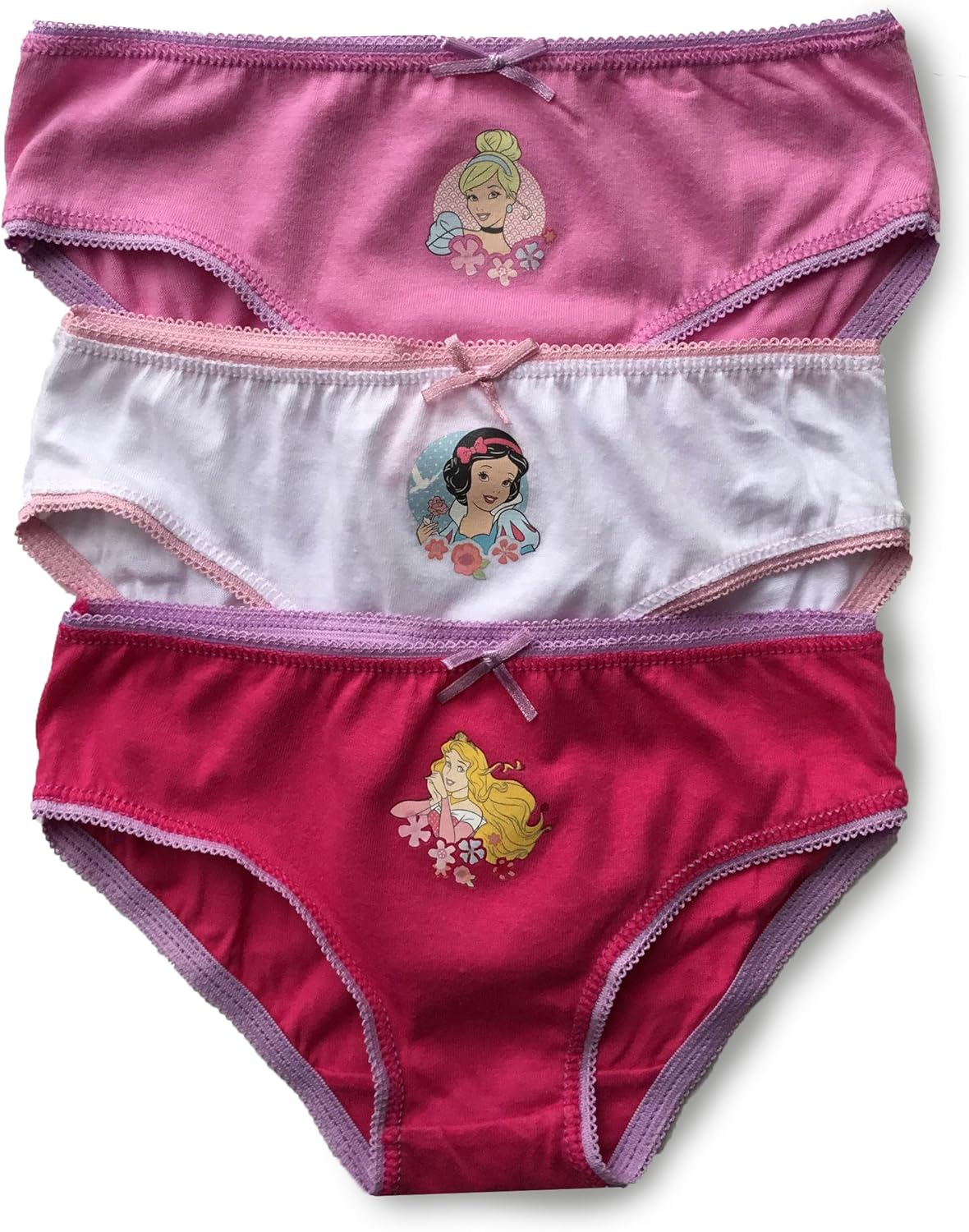 Disney Girls Princess Knickers Briefs Pants Underwear Pack of 3 (7-8 ...