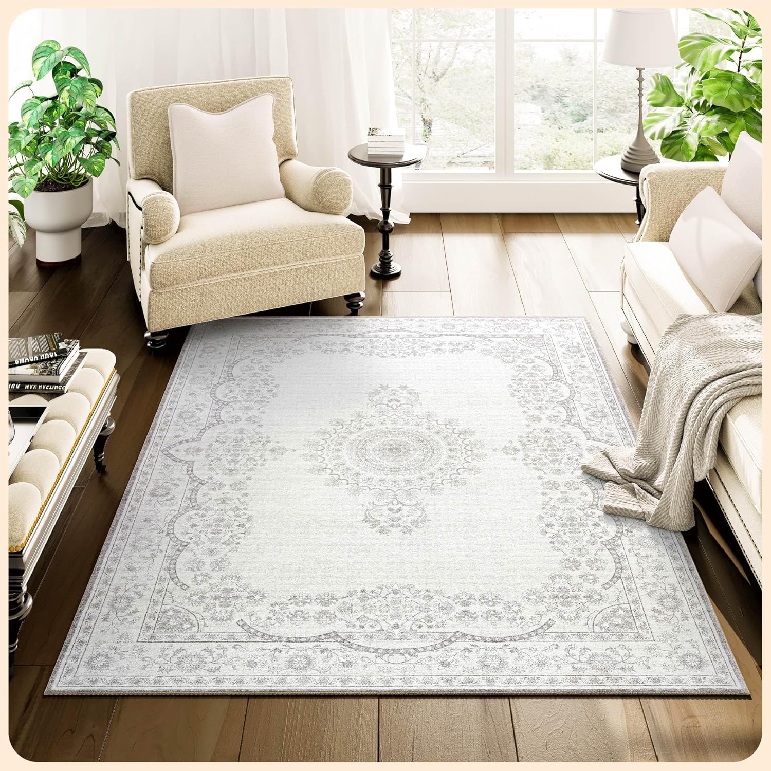 Amazon.com: Istana Rug 3x5 - Grey Area Rug 3x5 - Kid & Pet Friendly ...