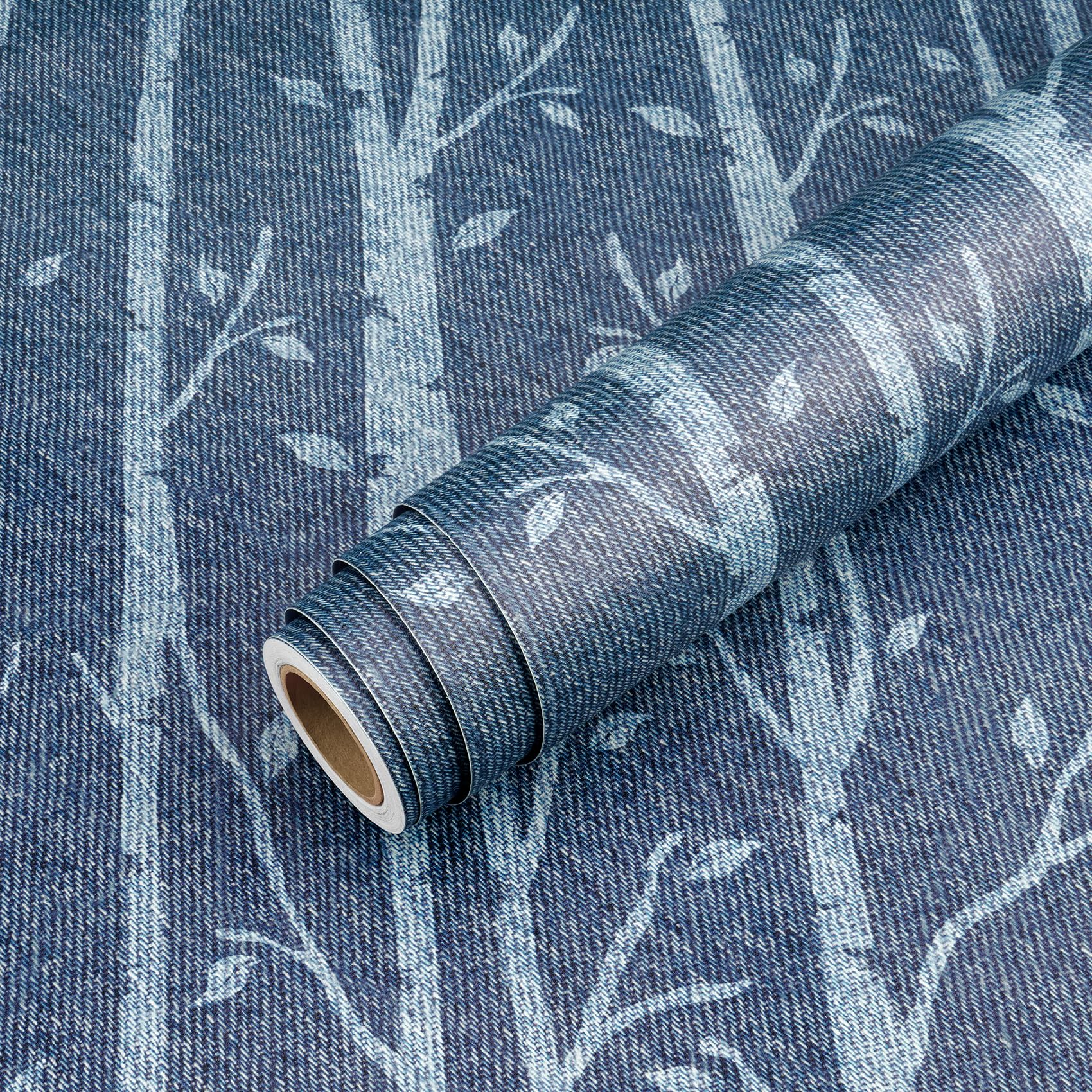 Livelynine Blue Tree Wallpaper Peel and Stick Birch Trees Blue Jean ...