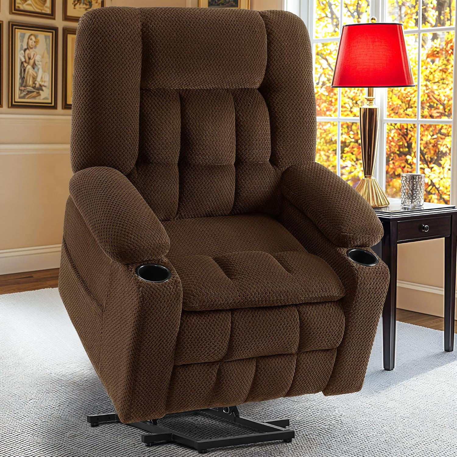 Amazon.com: rwcoet Triple Motor Plush Flannel Large Power Lift Recliner ...