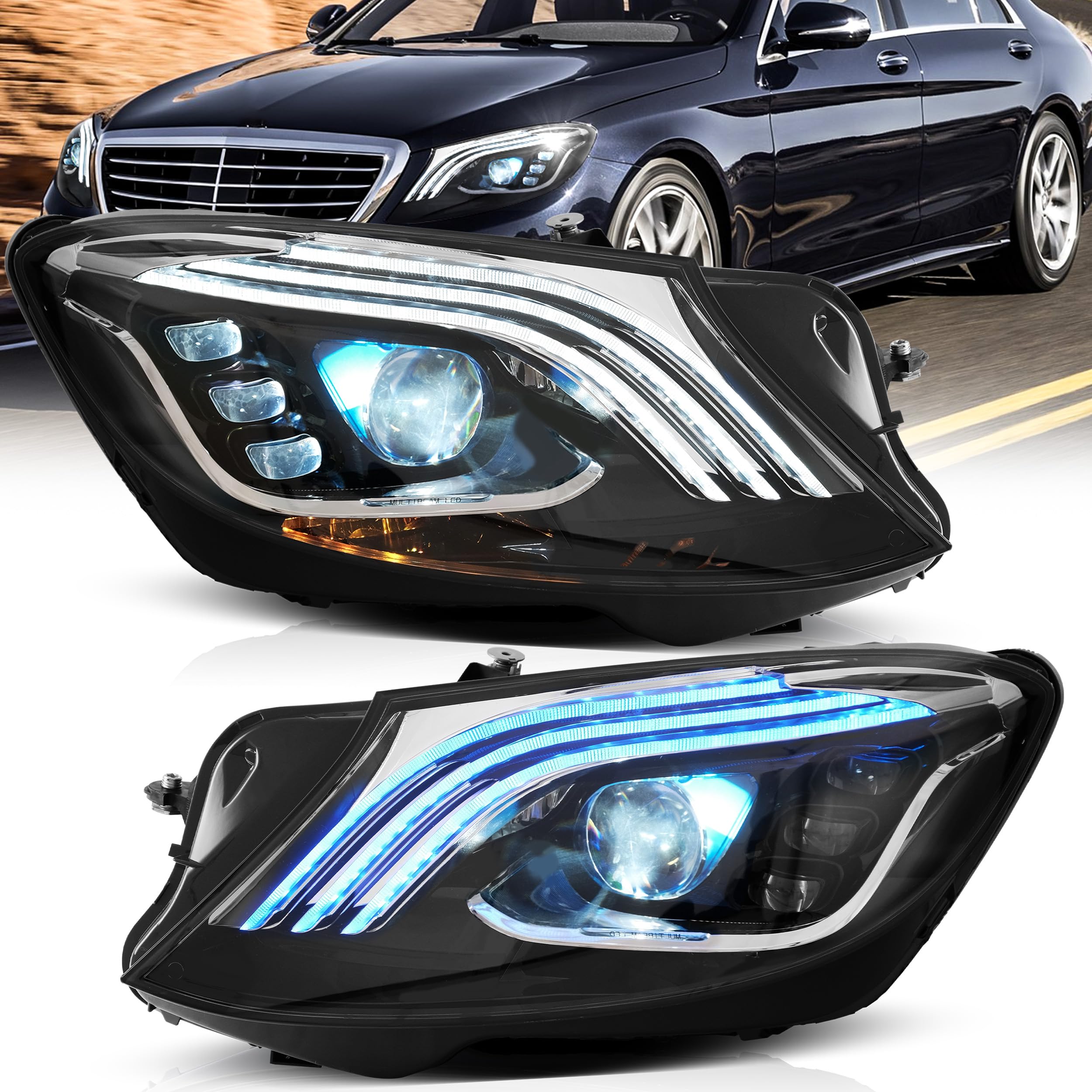 Amazon.com: VLAND LED Headlight Assembly Fit for 2014-2017 Mercedes ...