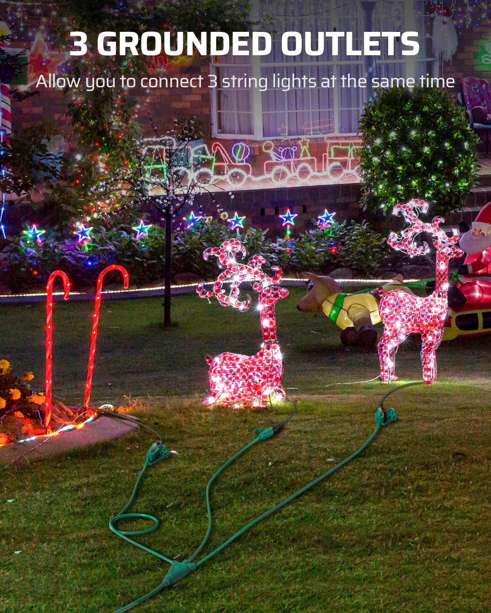 Outdoor Holiday Extension DEWENWILS 40 Ft. 16/3C SJTW Outdoor