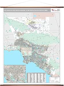 Amazon.com: MarketMAPS Los Angeles-Long Beach-Anaheim, CA Metro Area ...