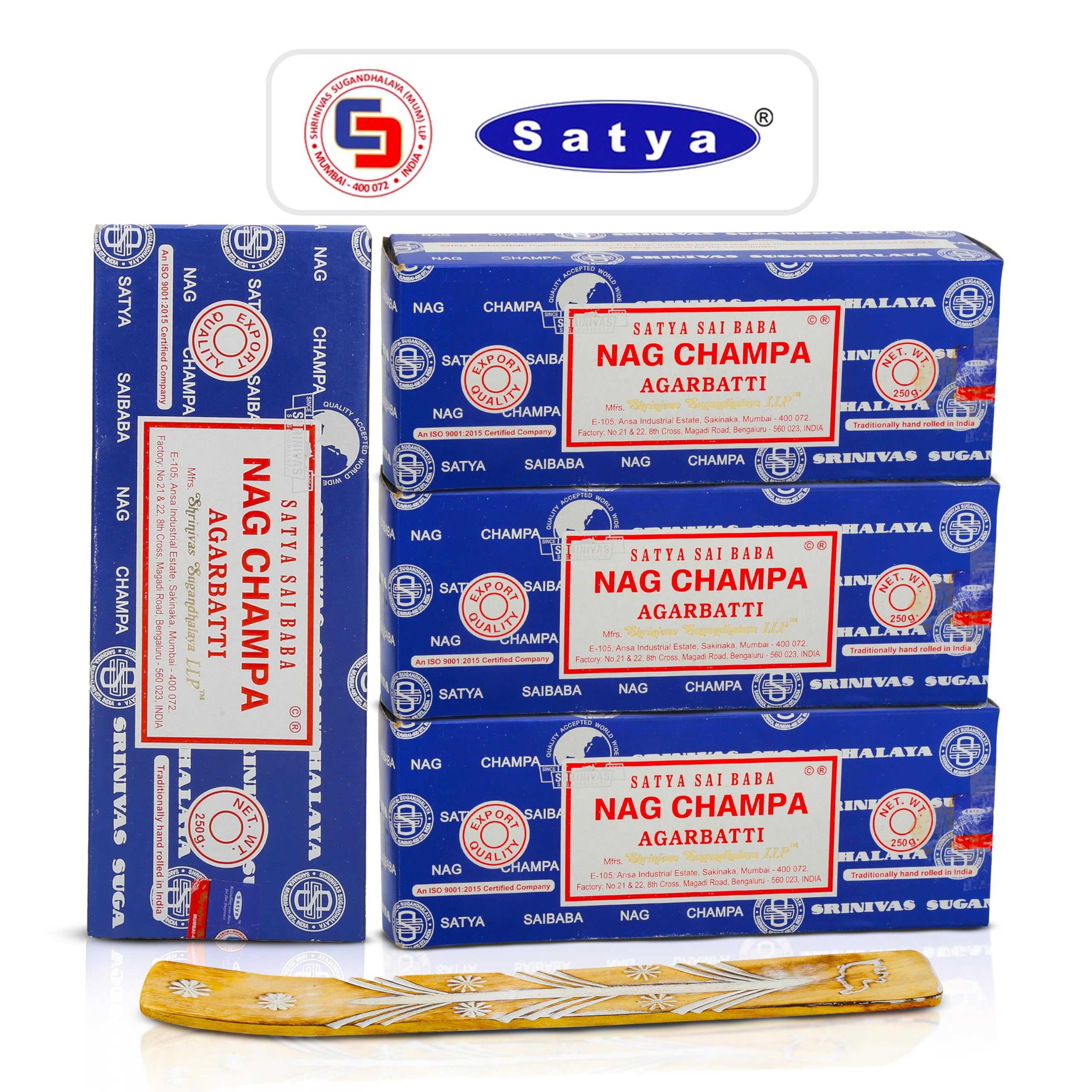 Amazon.com: Satya Nag Champa Incense Sticks 250 gmx 4 Pack (1000 GMS ...