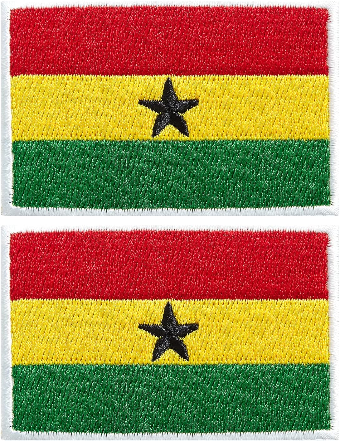 Amazon.com: stidsds 2 Pack Ghana Flag Patch Ghana Flags Embroidered Patches Ghanaian Flags ...
