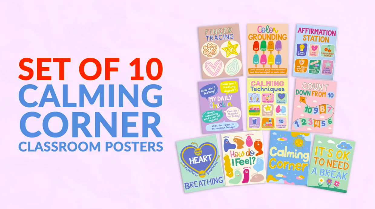 Classroom Essentials S&O Set Of 10 Calming Corner Classroom Feelings ...