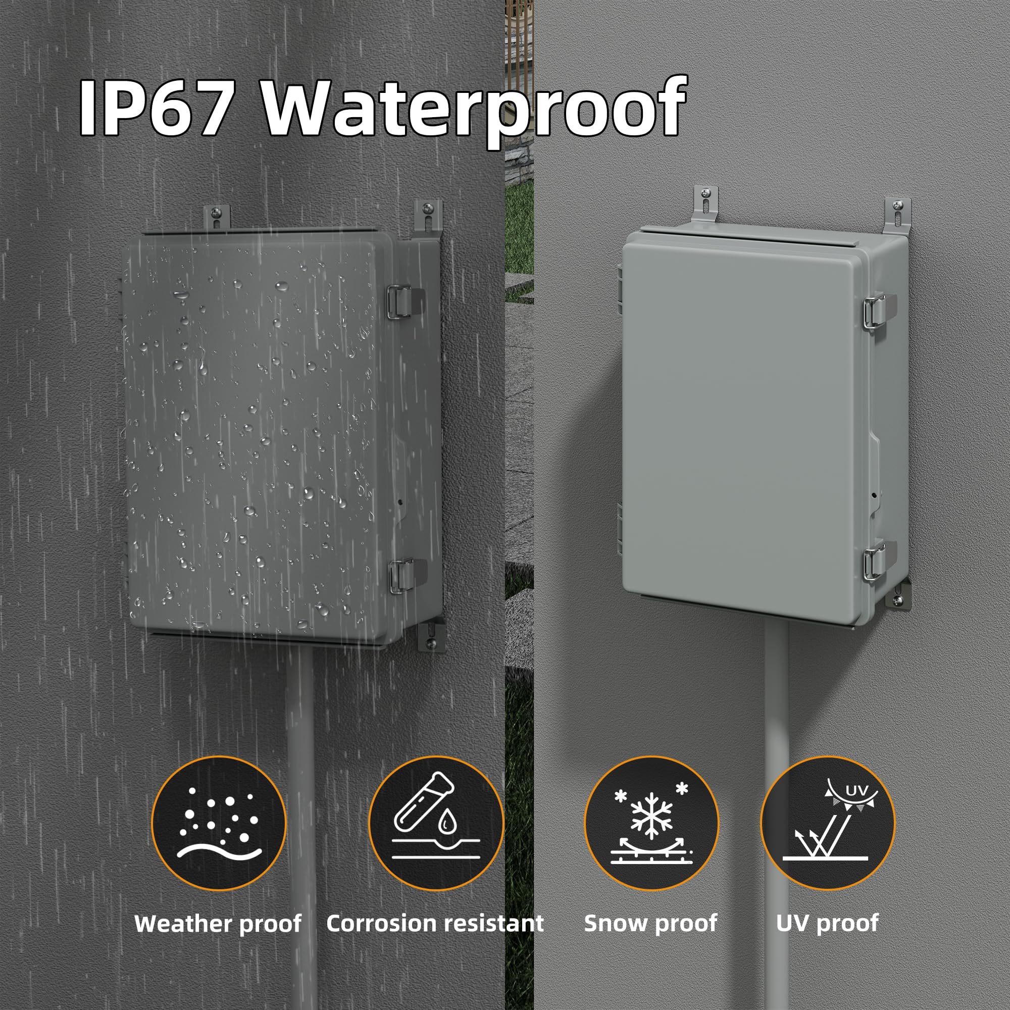 Snapklik.com : Waterproof Box For Electronics Outside 114x75x55 ...