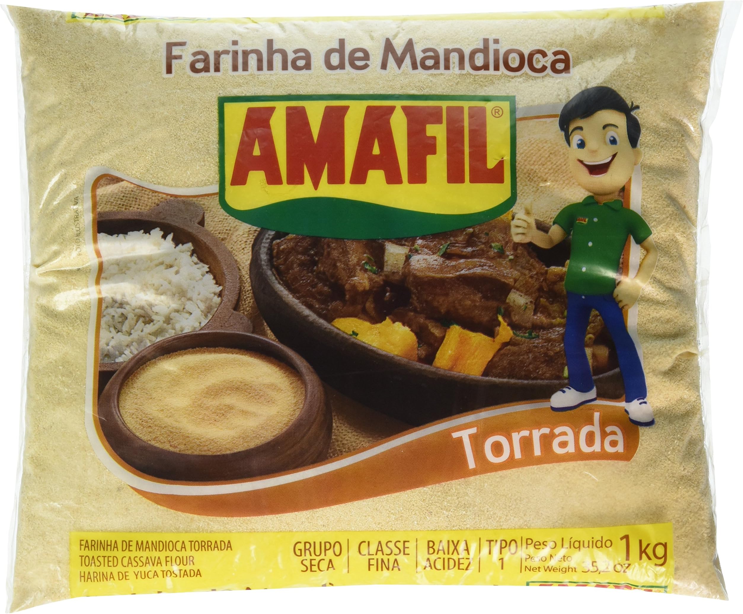 Amazon.com : Amafil Toasted Cassava Flour 35.2oz | Farinha De Mandioca ...