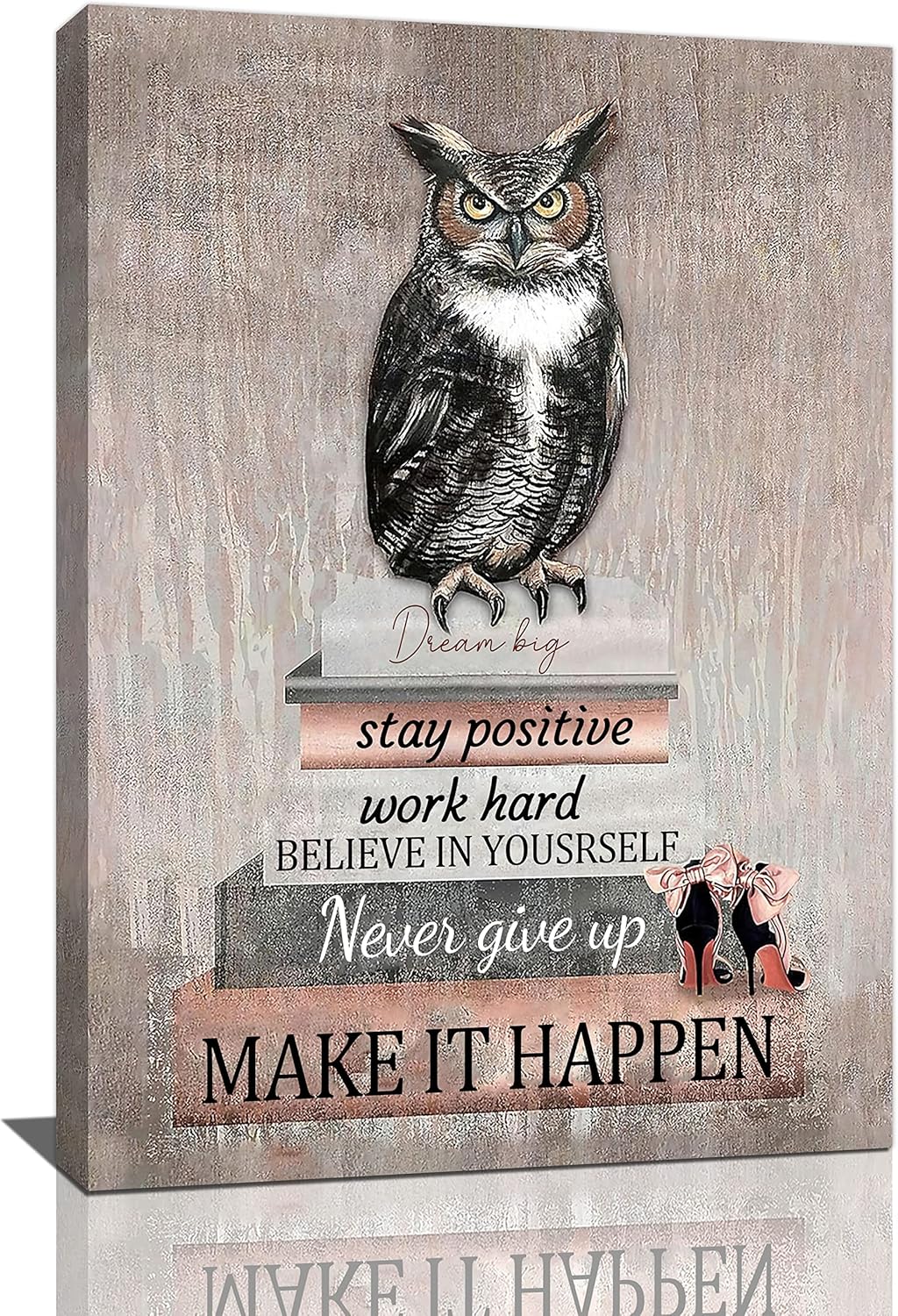 Amazon.com: Rustic Inspirational Owl Wall Art Motivational Quotes Owl ...