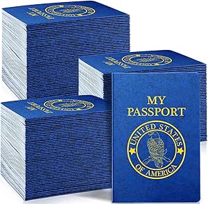 Amazon.com: Woanger 200 Pcs Blank Passport Book, Blue Play Fake ...