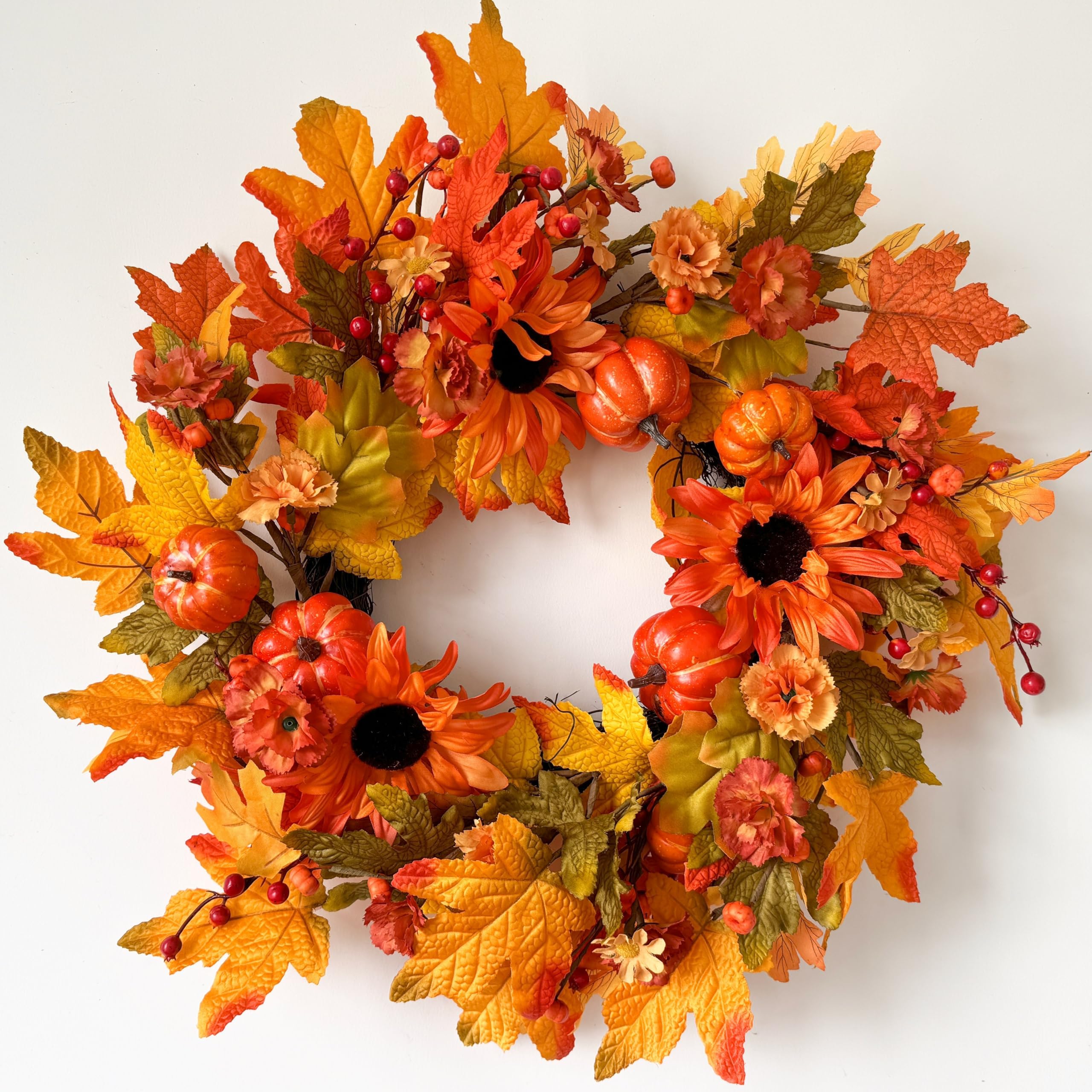 Amazon.com: Ochine Fall Wreath 20 inch, Autumn Harvest Wreaths for ...