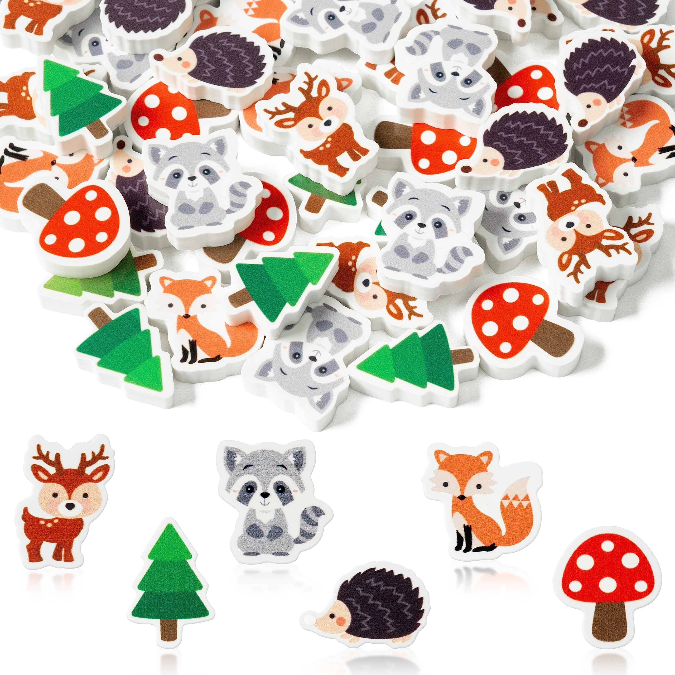 Yopyame 60Pcs Woodland Animal Mini Eraser for Kids Bulk Assorted ...