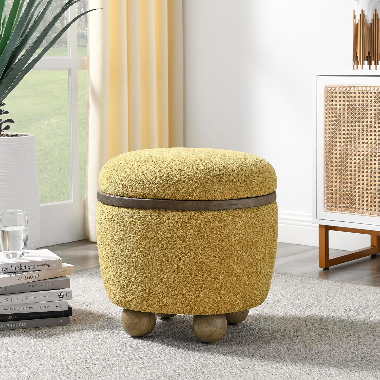 Amazon.com: TEFUNE Oval Bedroom Storage Bench with Oval Solid Wood Legs ...