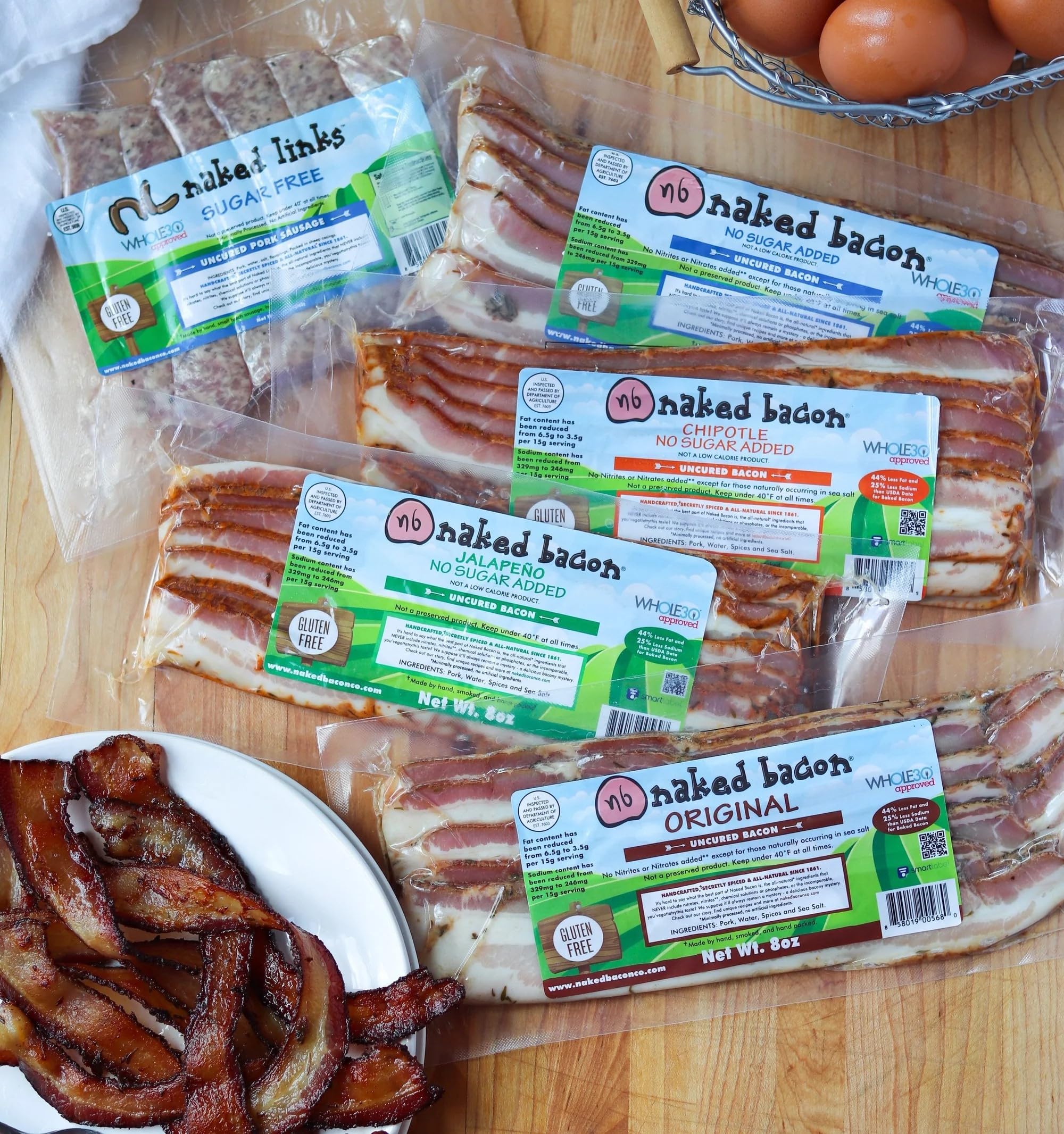 Amazon.com: Sugar Free Uncured All Natural Bacon - 100% Grass Fed - No ...