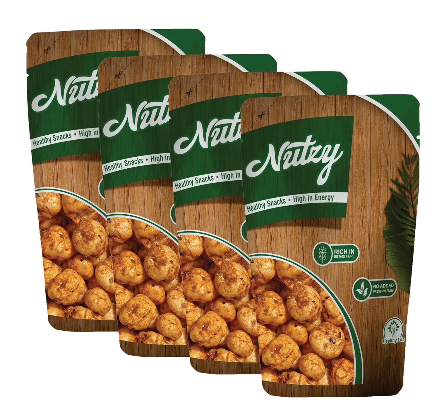 Nutzy Dried Fruits Nuts And Seeds (Makhana Peri-Peri, 800g (4x200g ...