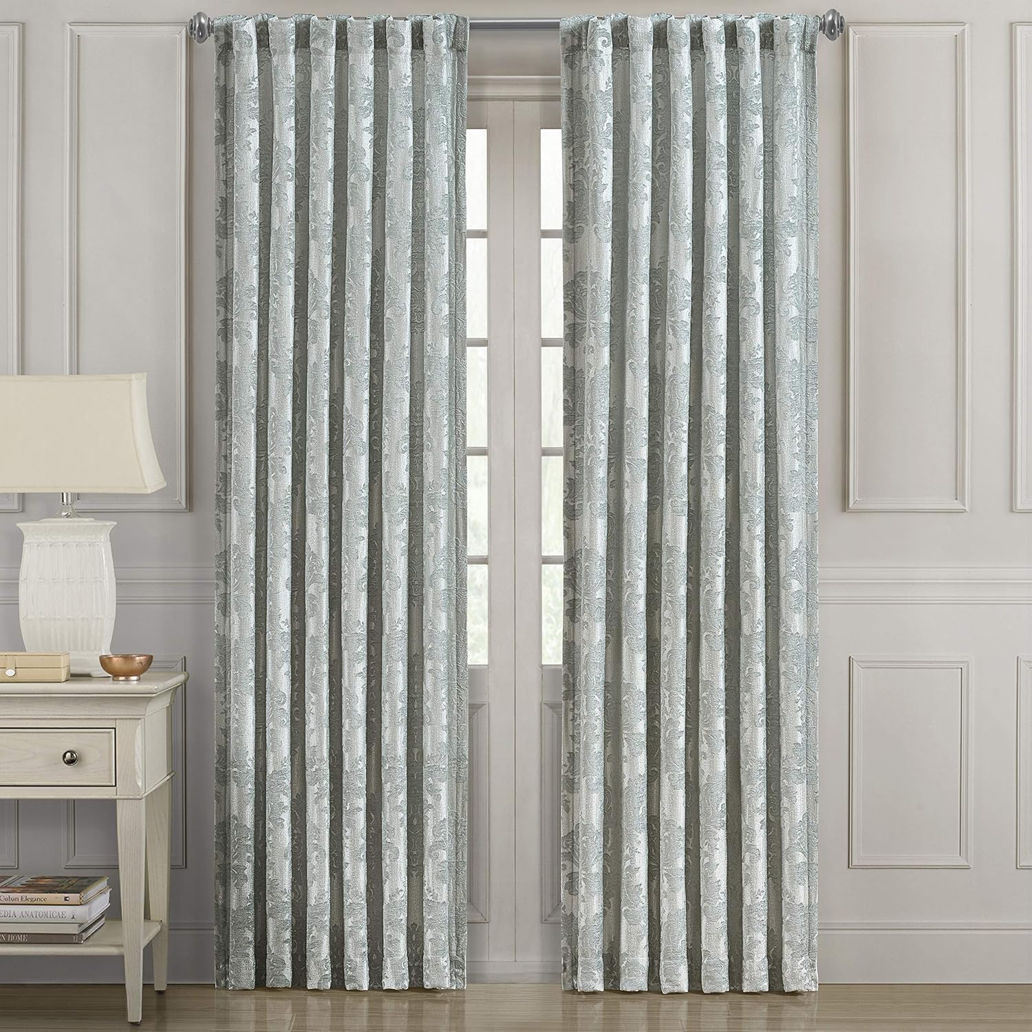 Amazon.com: Five Queens Court Parsons Woven Jacquard Chenille Rod ...