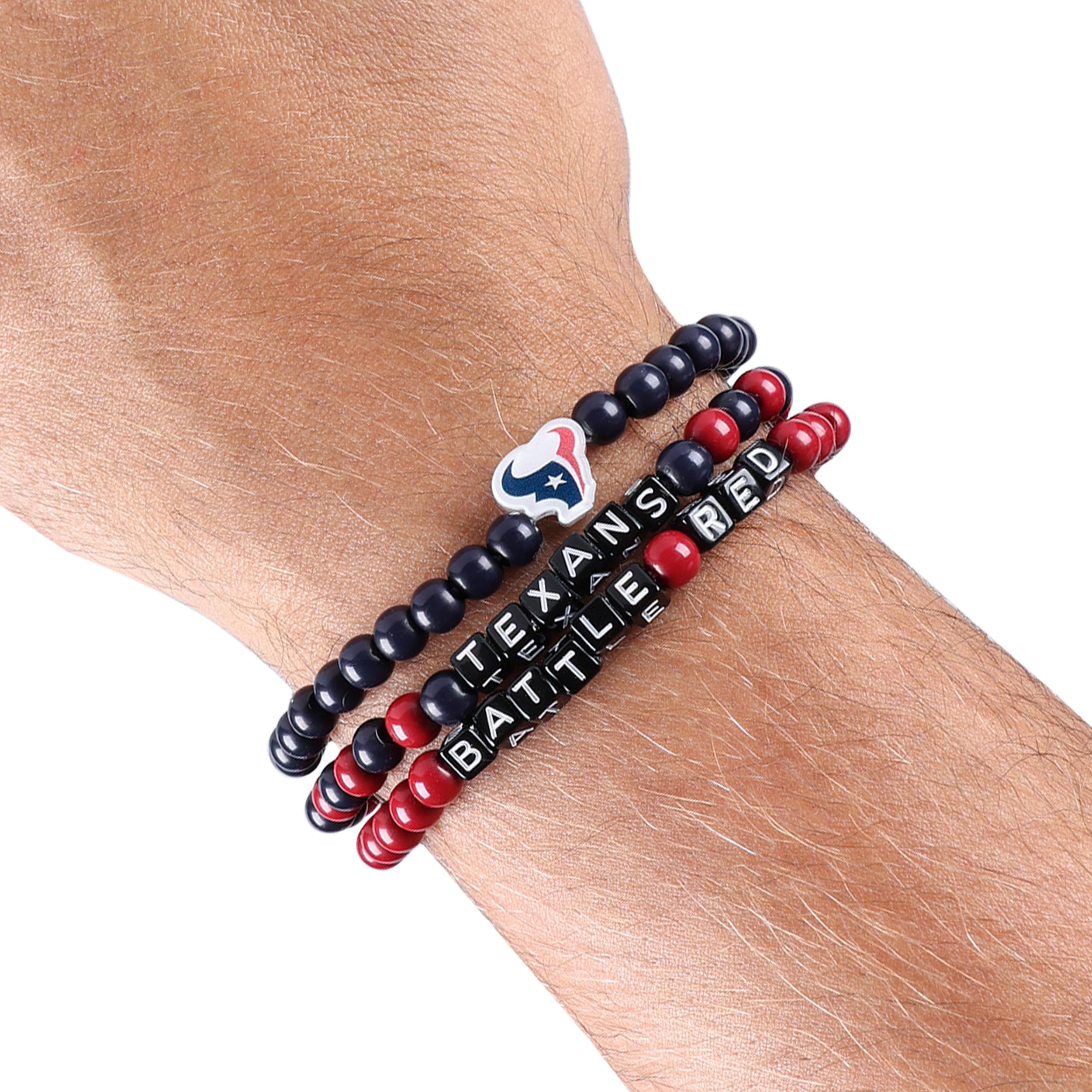 Snapklik.com : Houston Texans NFL 3 Pack Beaded Friendship Bracelet